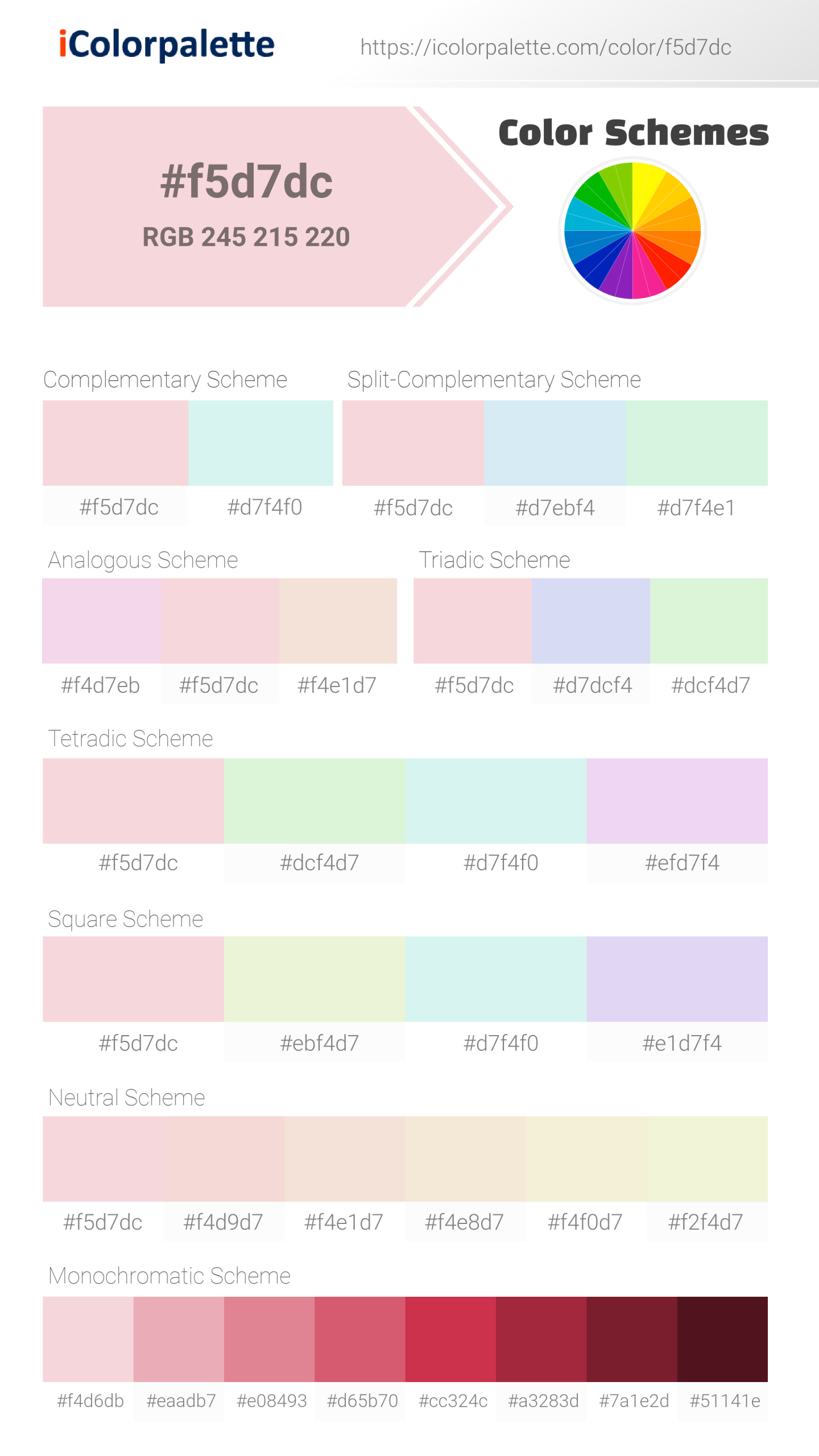 Cherub Color | f5d7dc | Color conversion CMYK | Hsl | Rgb | Pantone ...