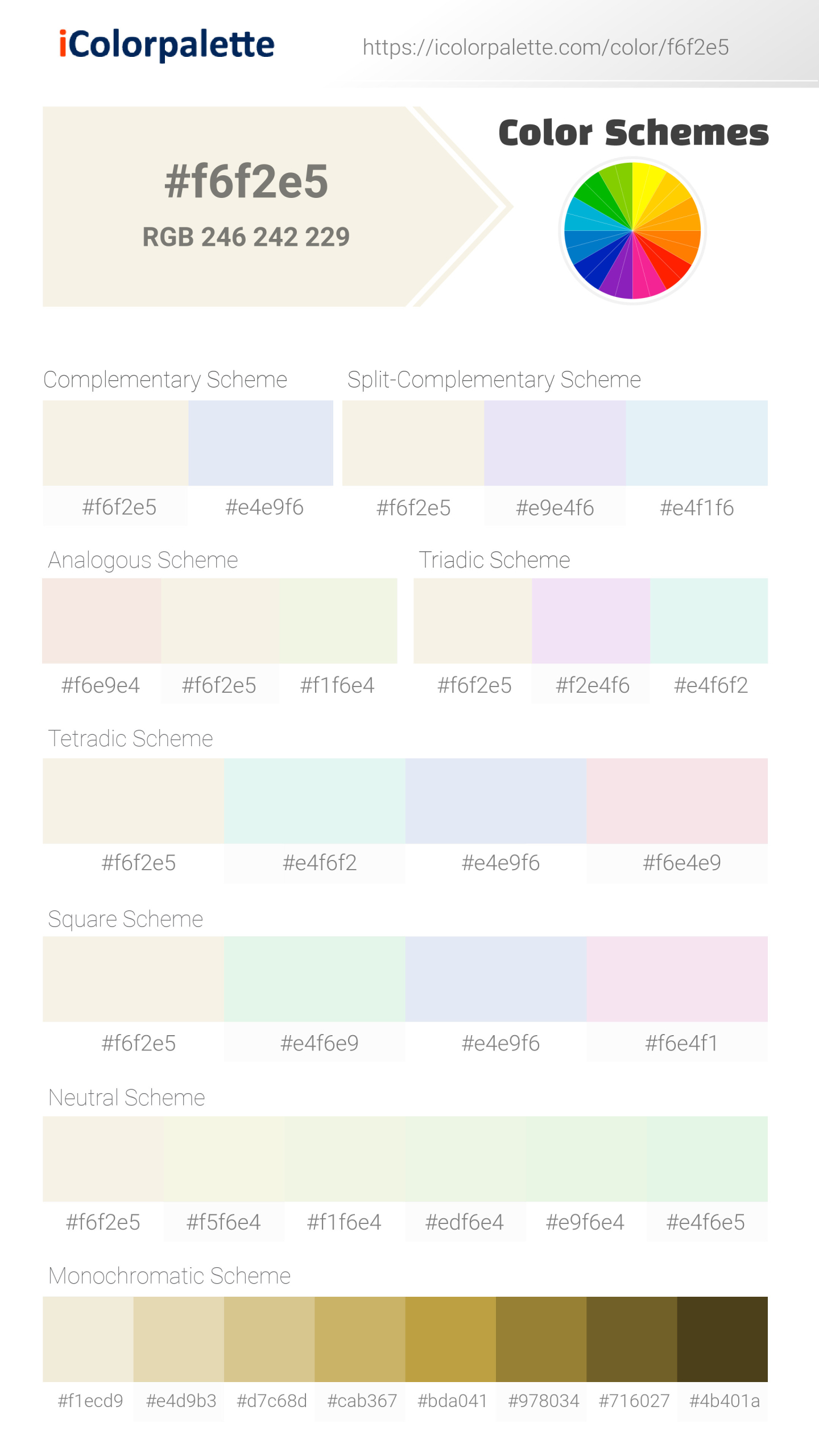 Bright Moon (similar) Color | f6f2e5 information | Hsl | Rgb | Pantone
