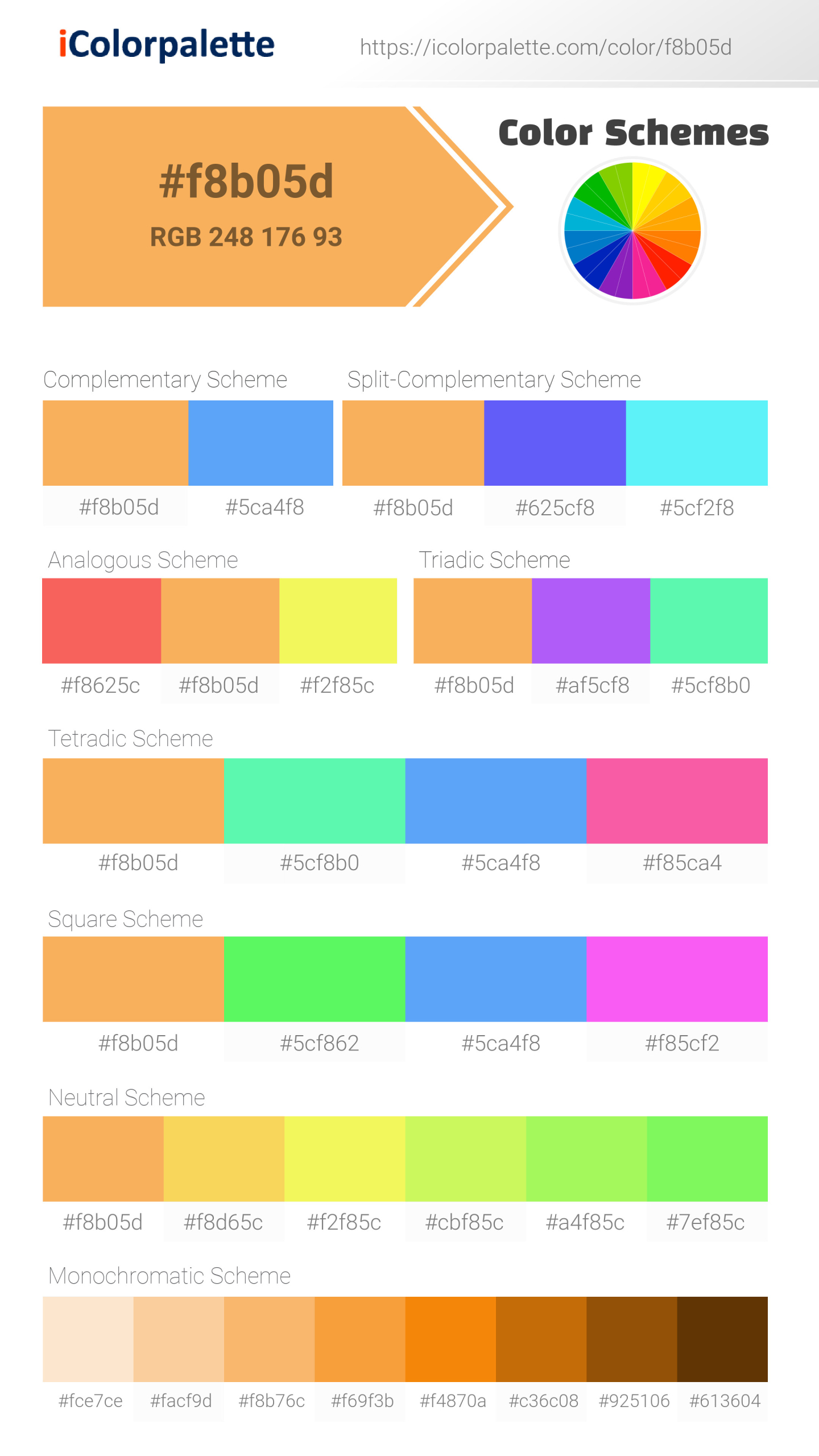 Hex Color #f8b05d | Printing Match PANTONE 142 U | Color conversion ...