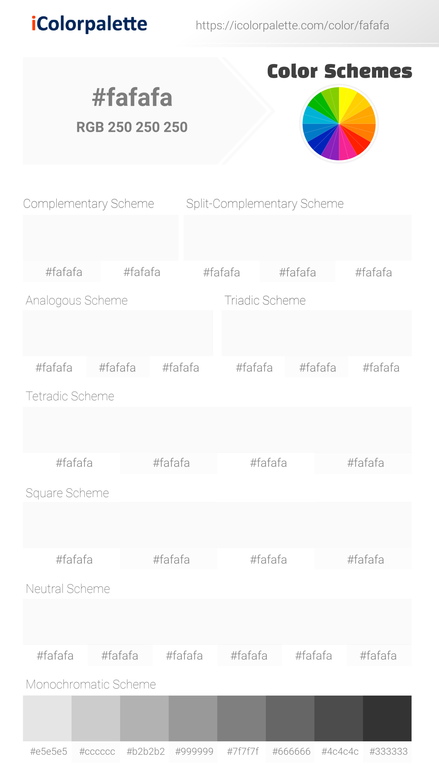 Doctor (similar) Color | fafafa information | Hsl | Rgb | Pantone