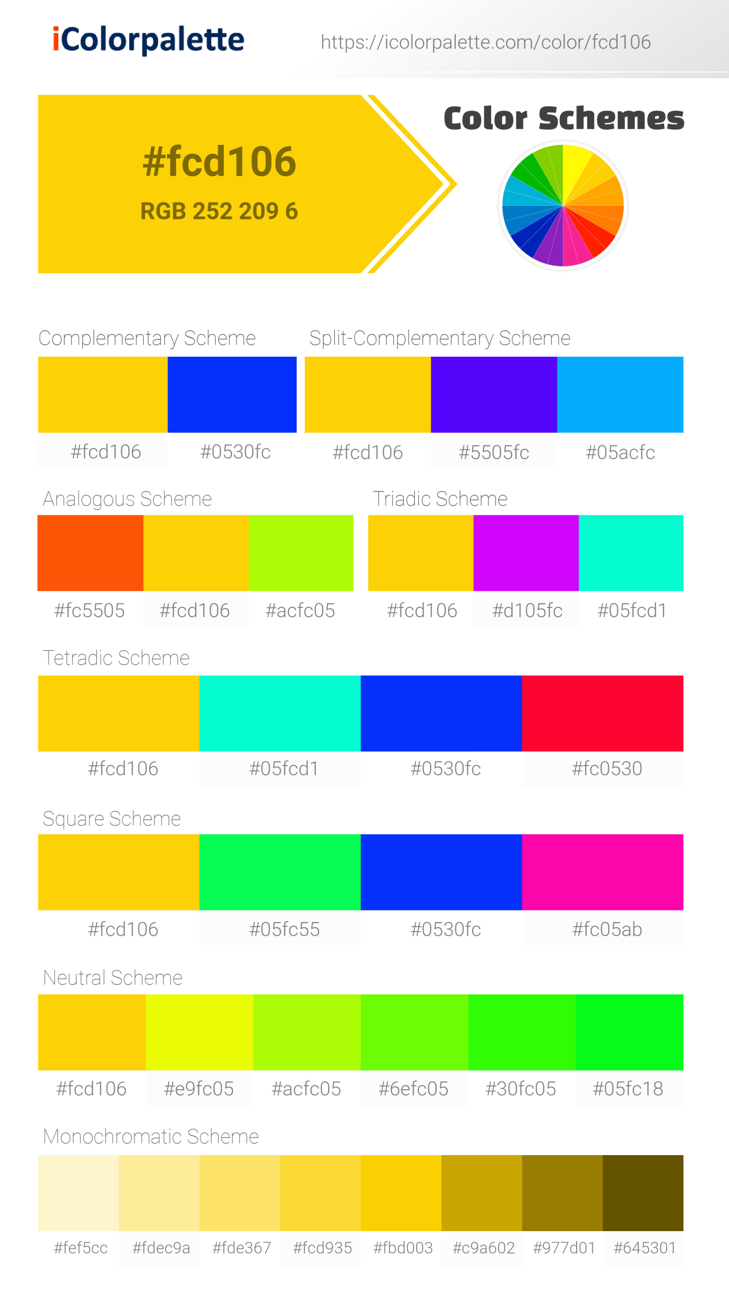 Tangerine Yellow (similar) Color | fcd106 information | Hsl | Rgb | Pantone