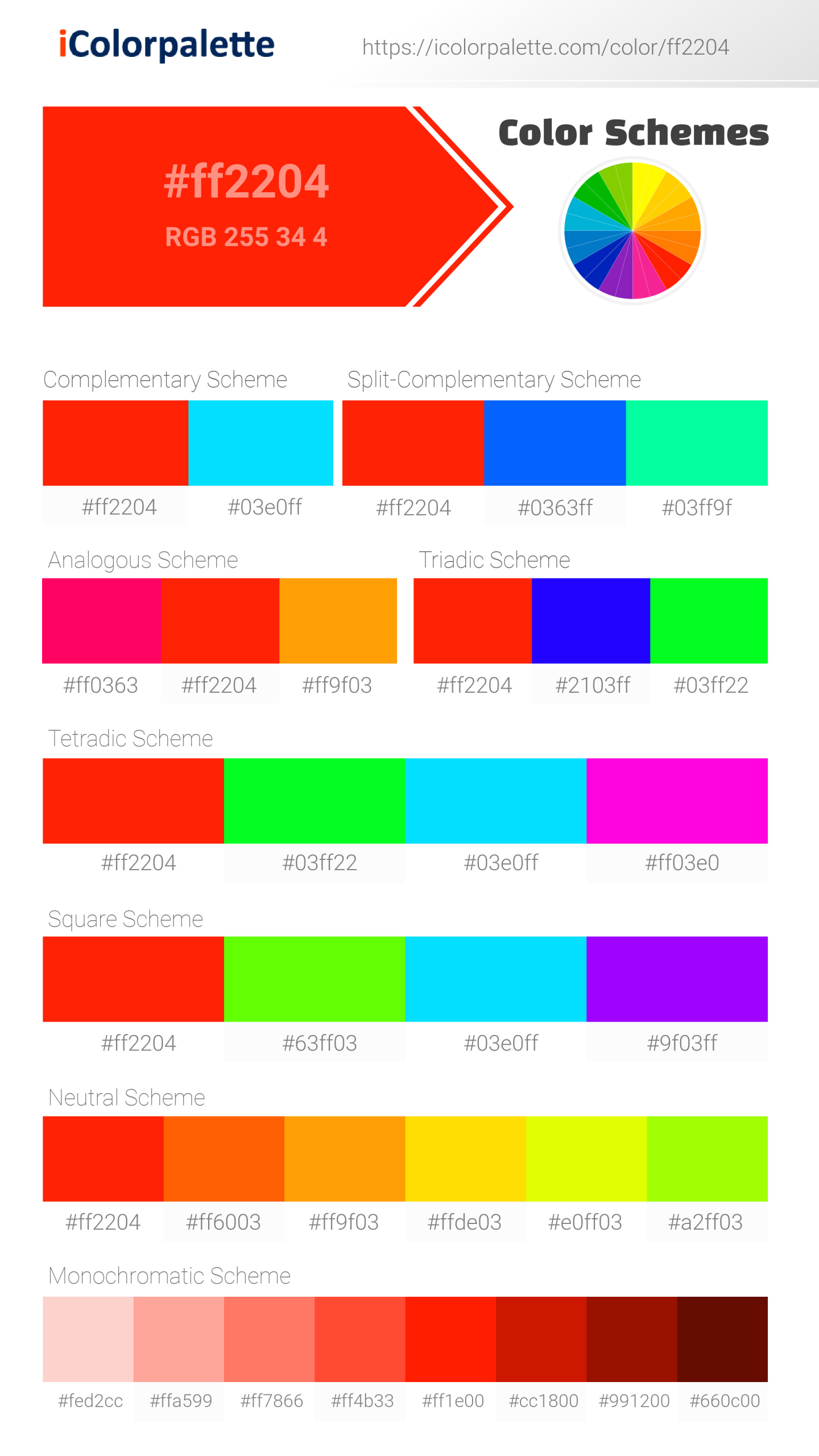 Scarlet (similar) Color | ff2204 information | Hsl | Rgb | Pantone