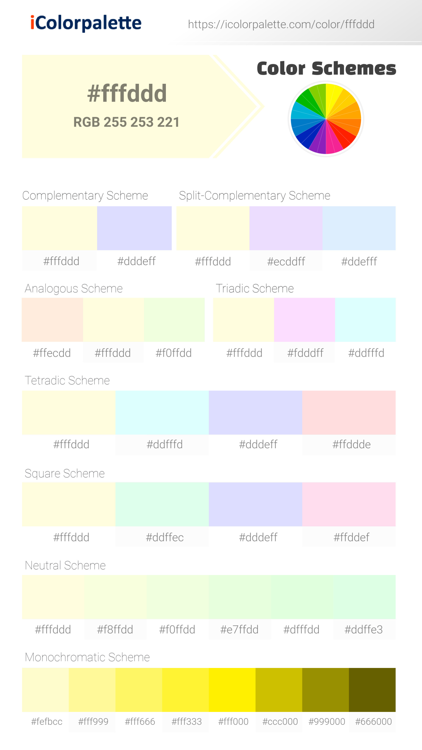 Spring Heat Color | fffddd information | Hsl | Rgb | Pantone