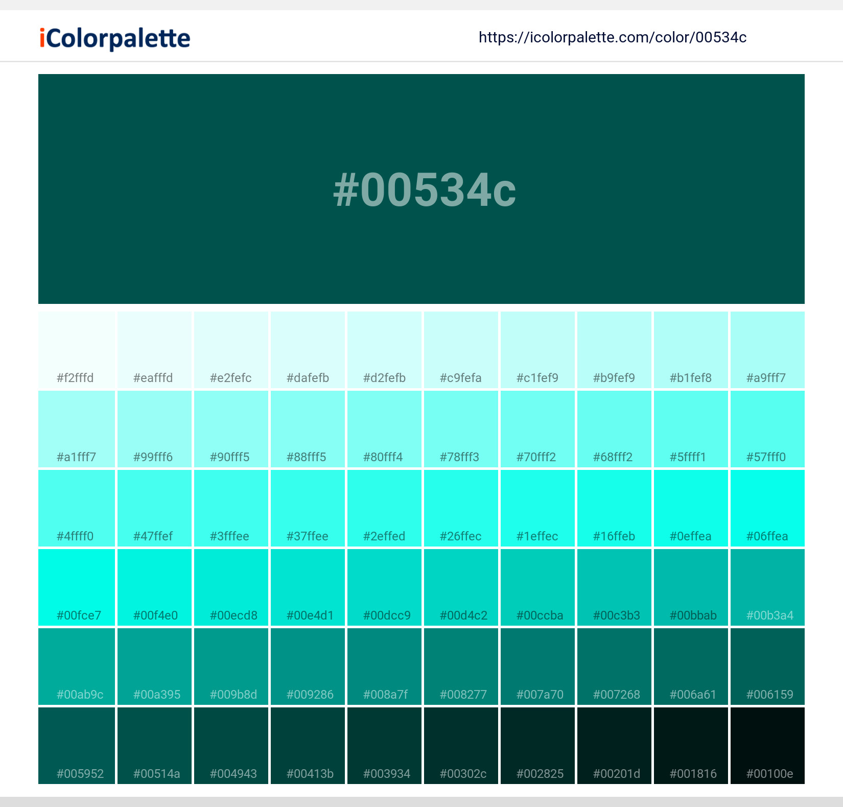 Pantone 330 C Color | Hex color Code #00534C information | Hsl | Rgb ...