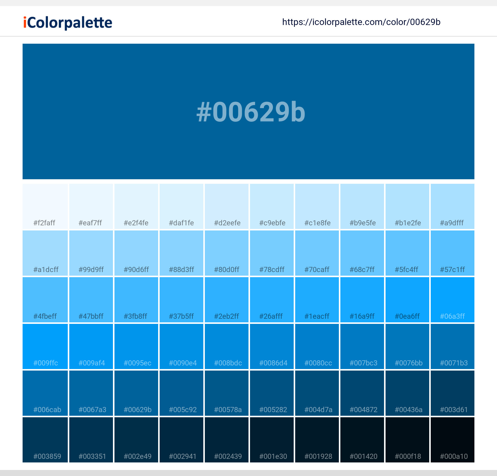 Pantone 3015 C Color | Hex color Code #00629B information | Hsl | Rgb ...
