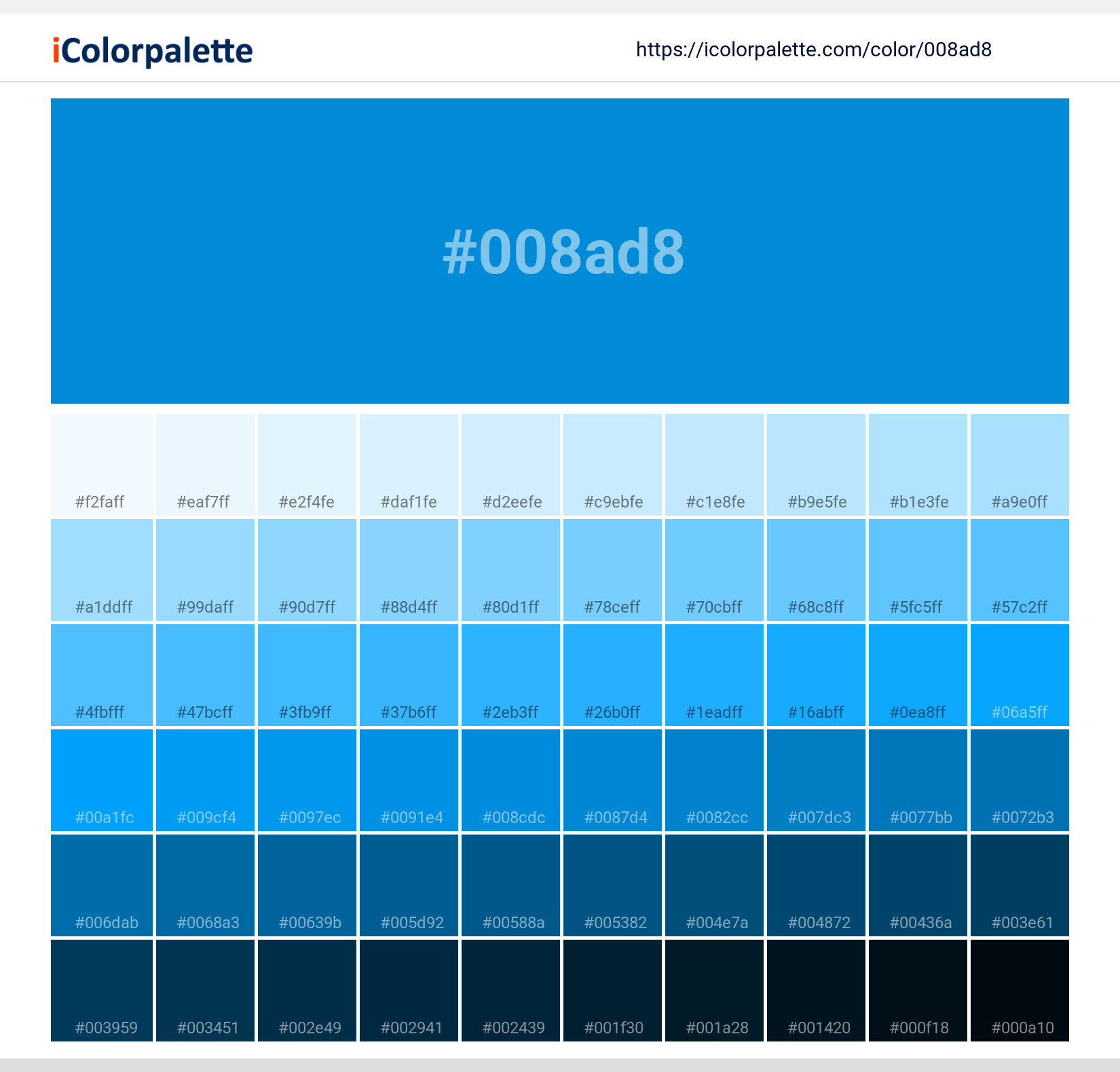 Pantone 2382 C Color | Hex color Code #008AD8 information | Hsl | Rgb ...