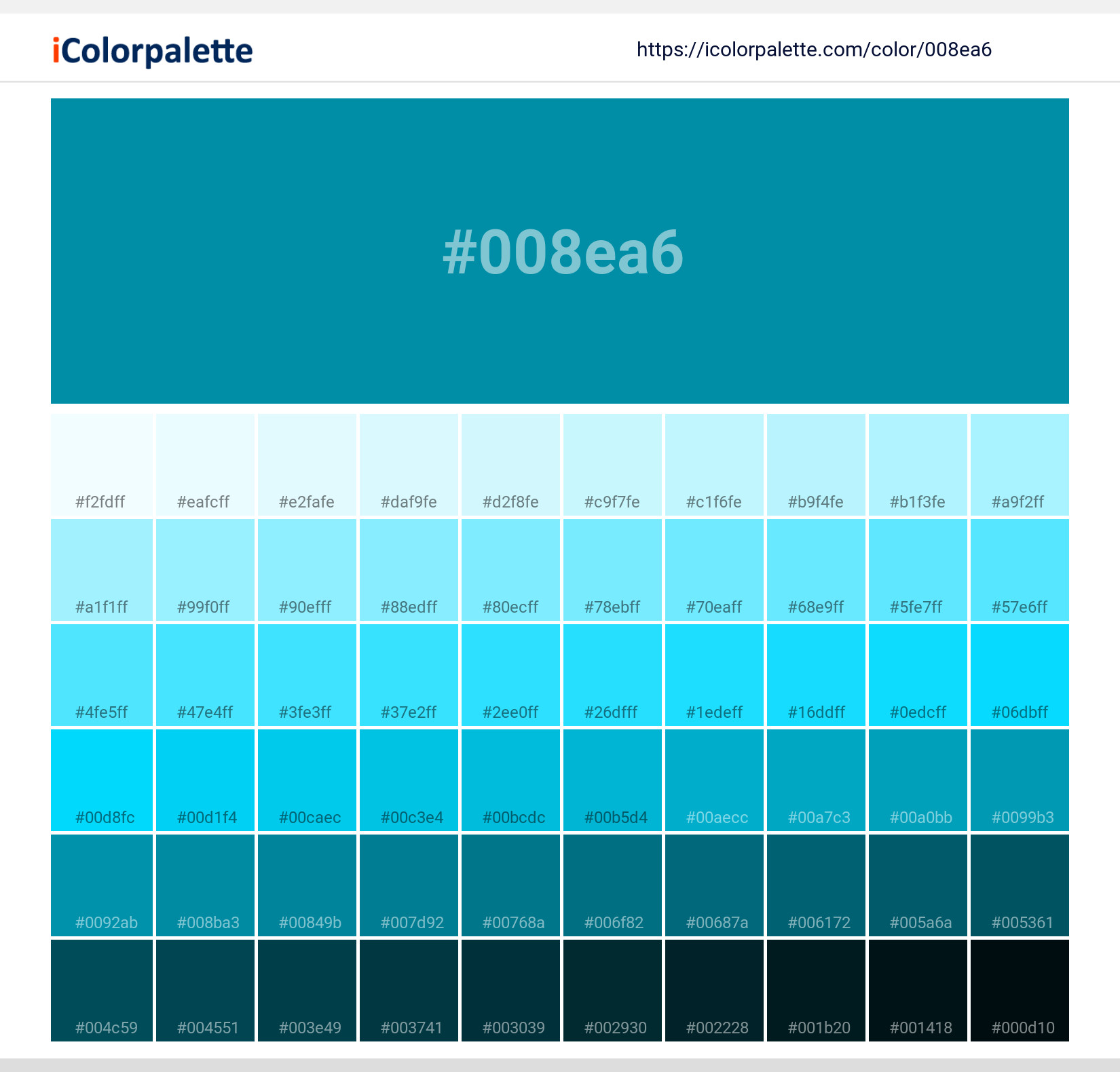 Hex Color #008ea6 information | Hsl | Rgb | Pantone