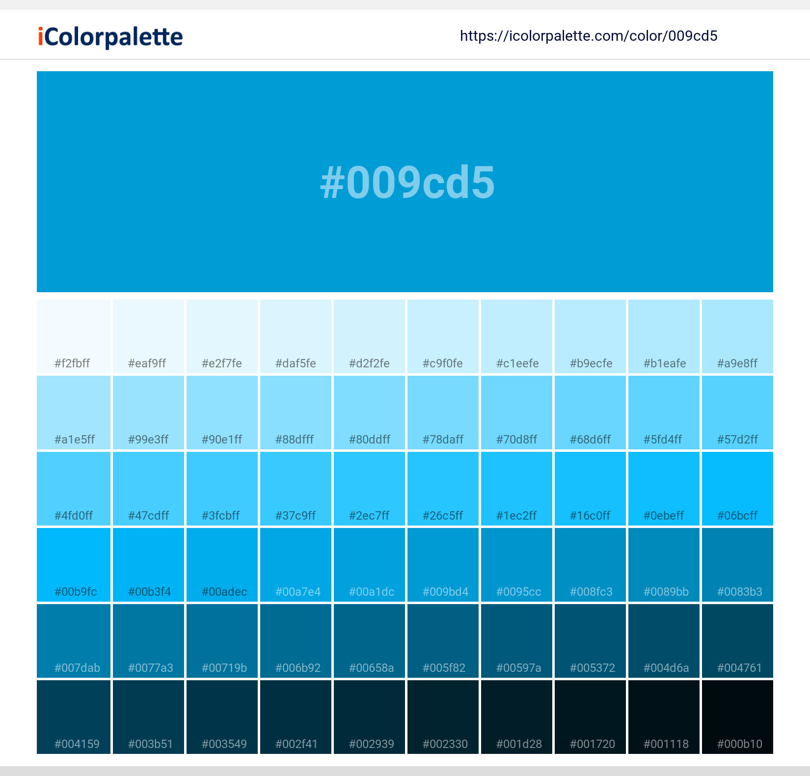 Pantone 2202 Up Color | Hex color Code #009CD5 information | Hsl | Rgb ...