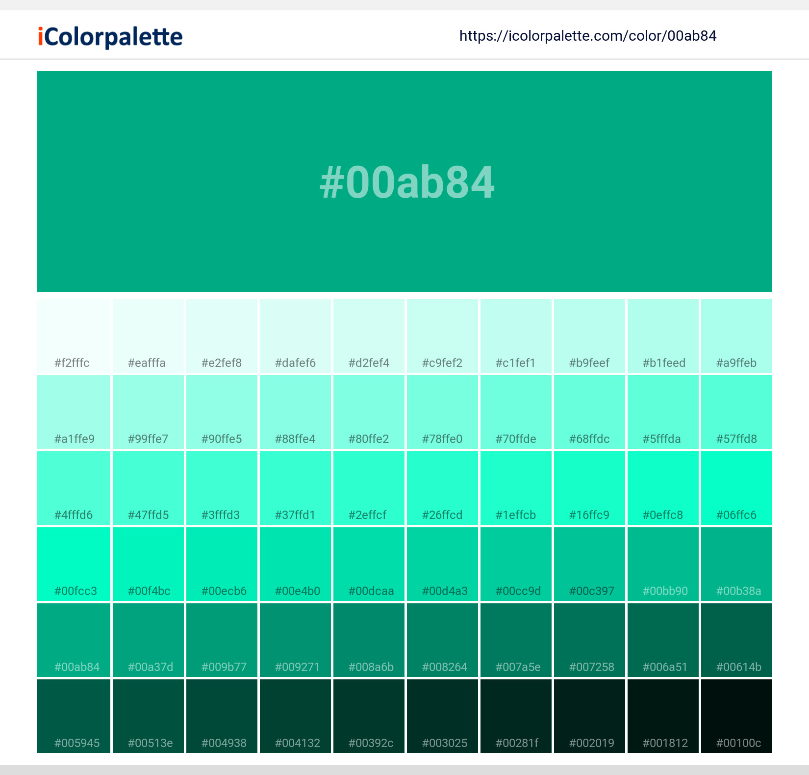 Pantone Green C Color Hex Color Code 00AB84 Information Hsl Rgb