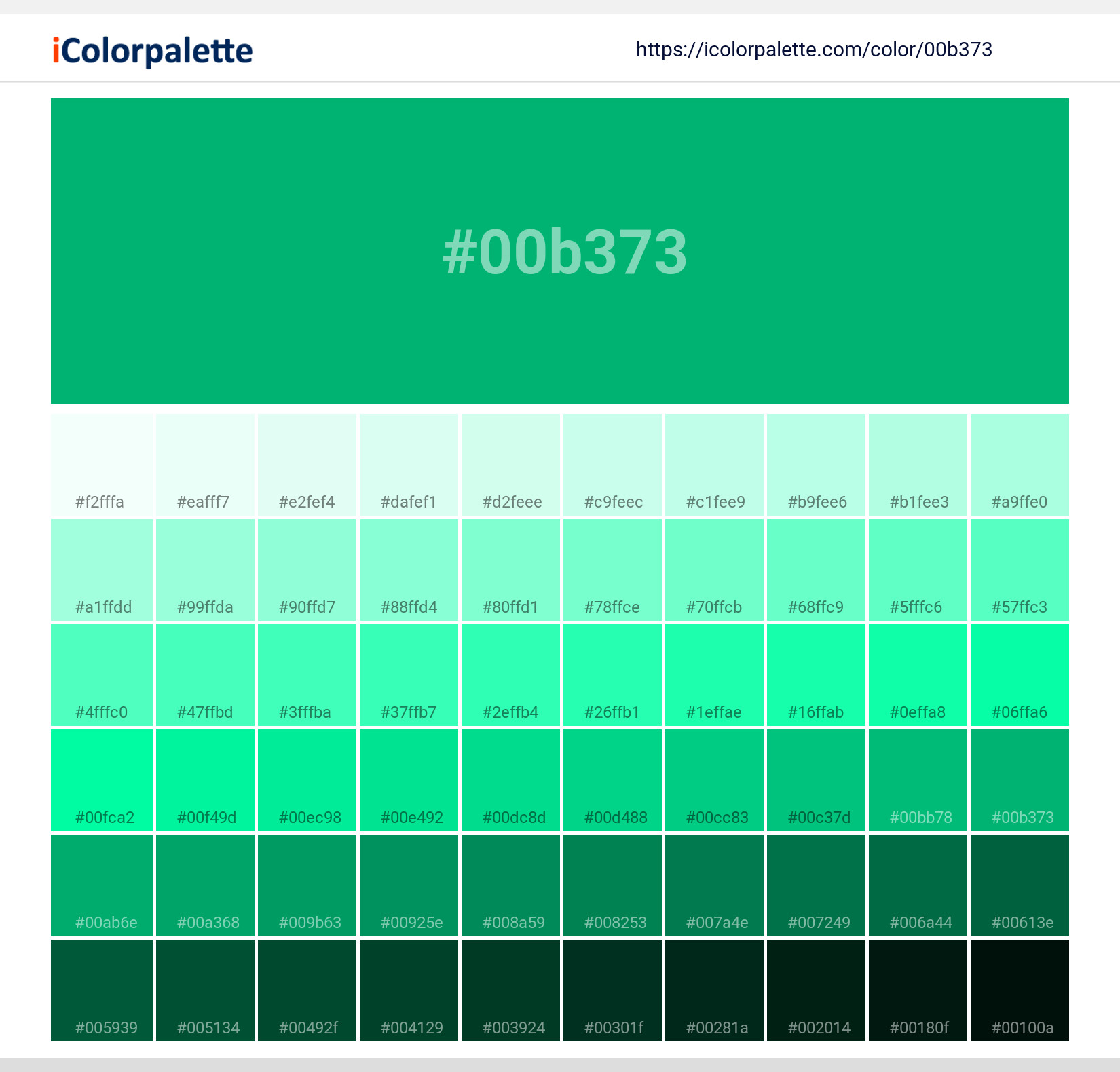 Hex Color #00b373 | Pantone PANTONE 2250 C | Hsl | Rgb