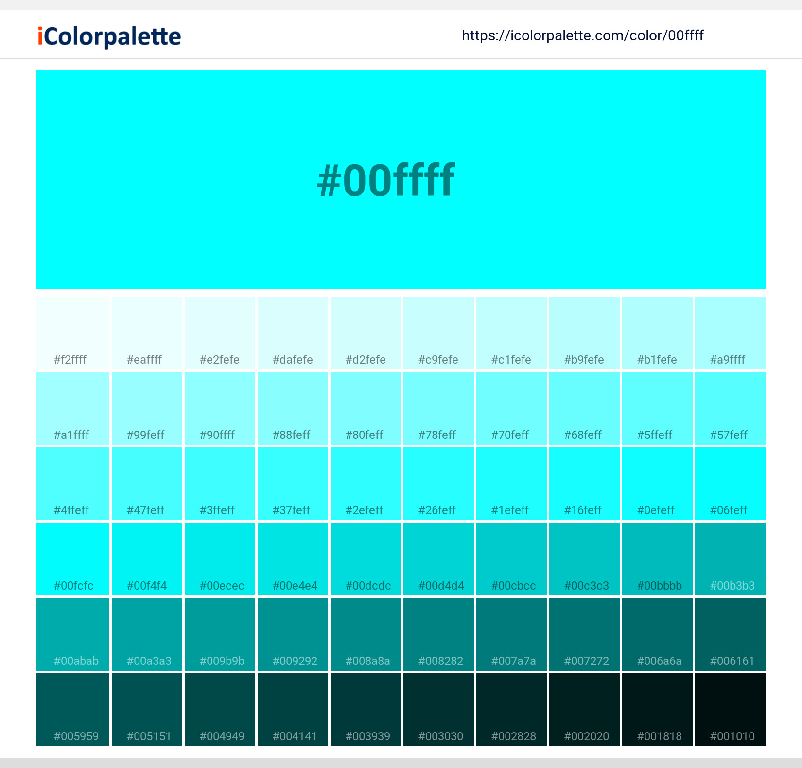 Aqua Color | 00ffff information | Hsl | Rgb | Pantone