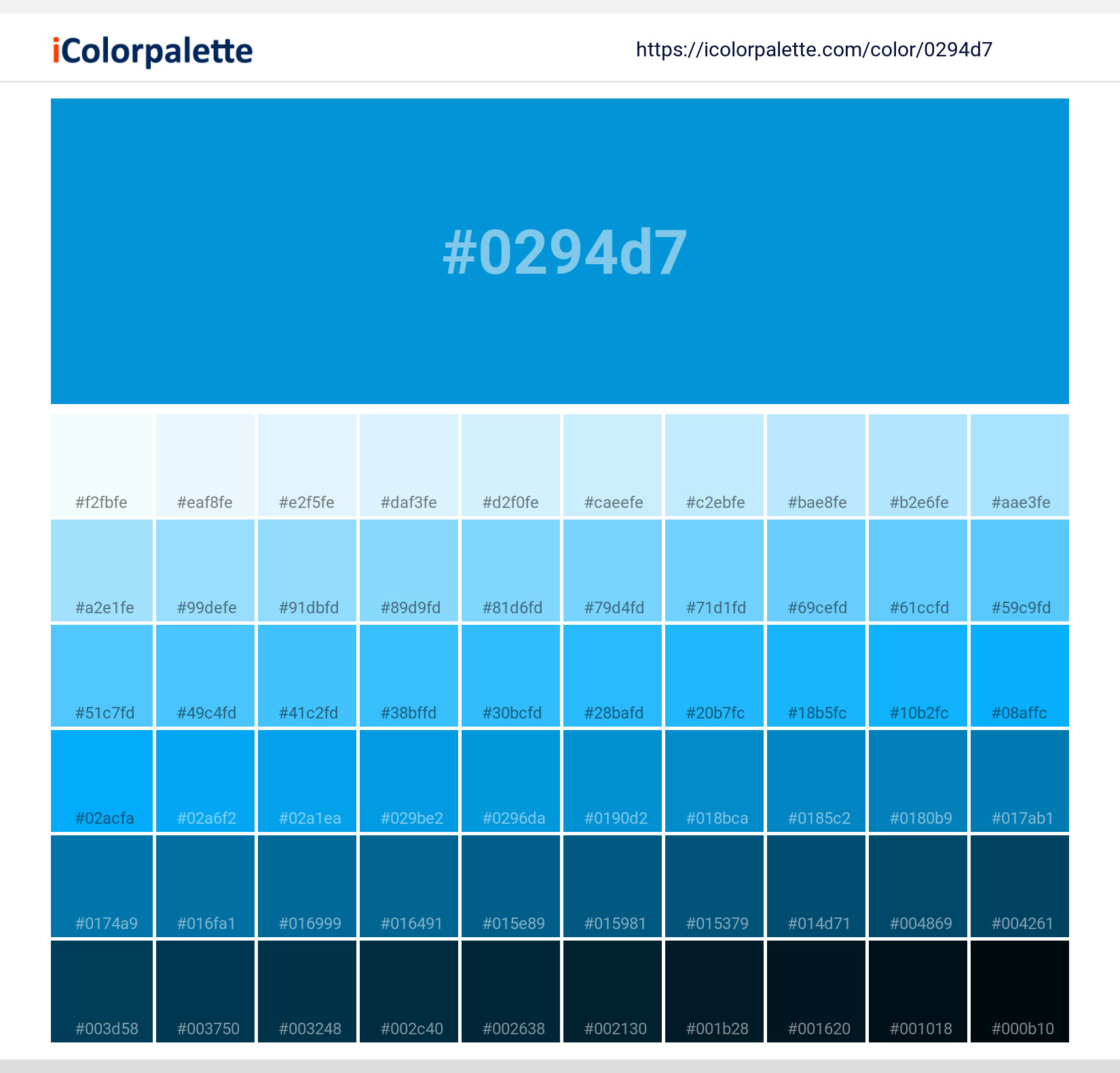 Kahu Blue (similar) Color | 0294d7 information | Hsl | Rgb | Pantone