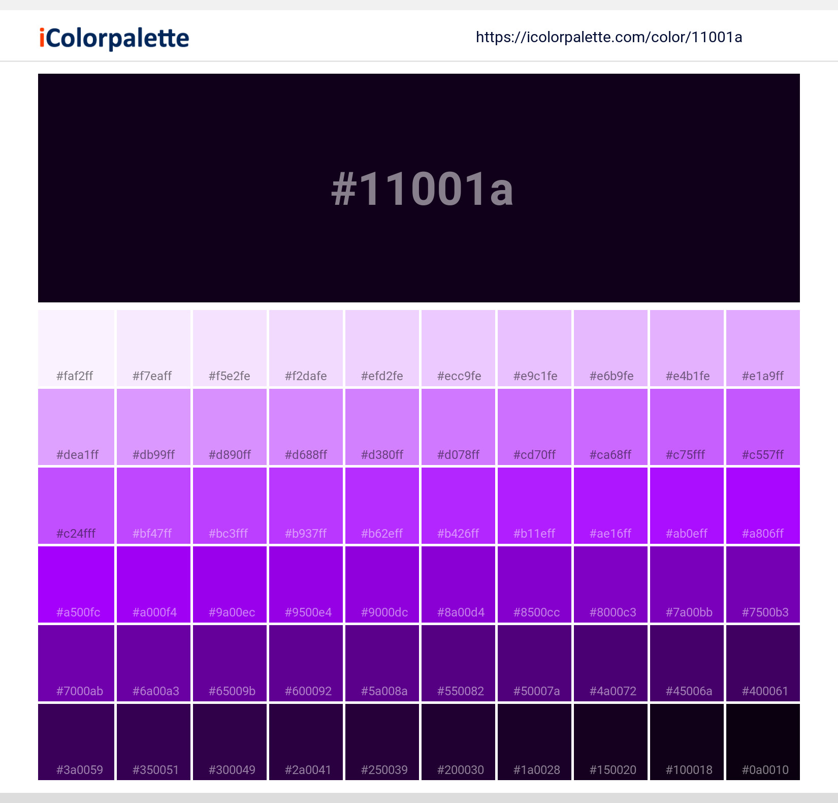Space Grey (similar) Color | 11001a information | Hsl | Rgb | Pantone