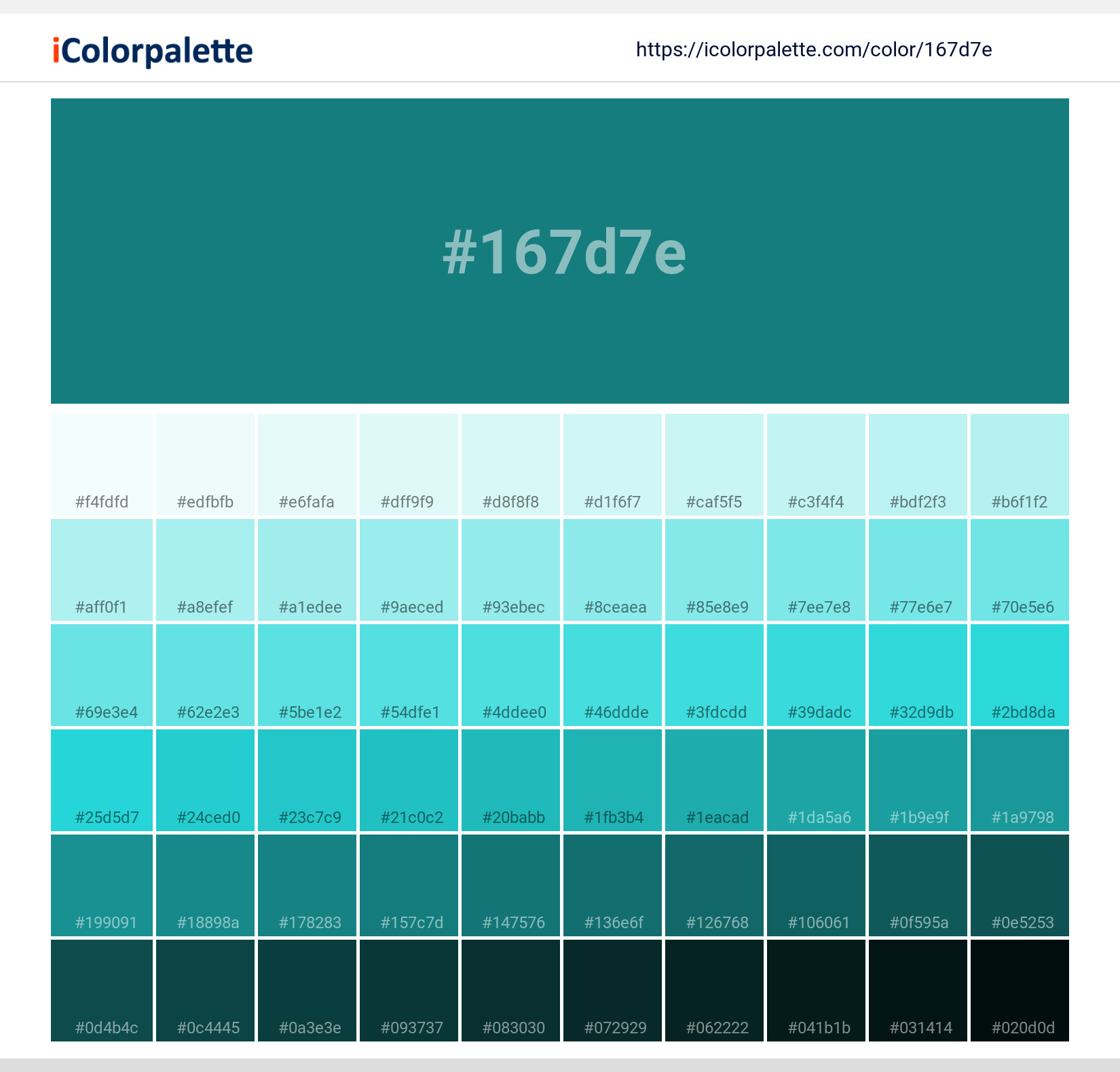 Pantone P 122-8 U Color | Hex color Code #167D7E information | Hsl ... Pantone P 122-8 U Color | Hex color Code #167D7E information | Hsl ...
