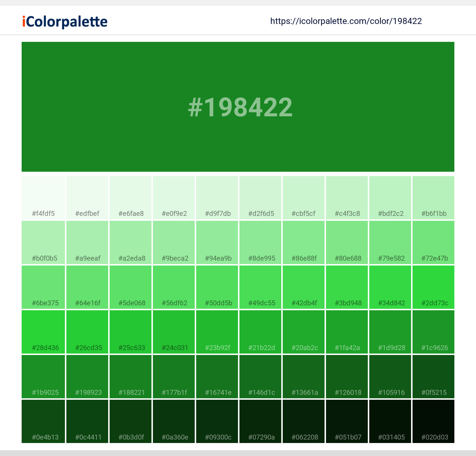 Tree Green (similar) Color | 198422 information | Hsl | Rgb | Pantone