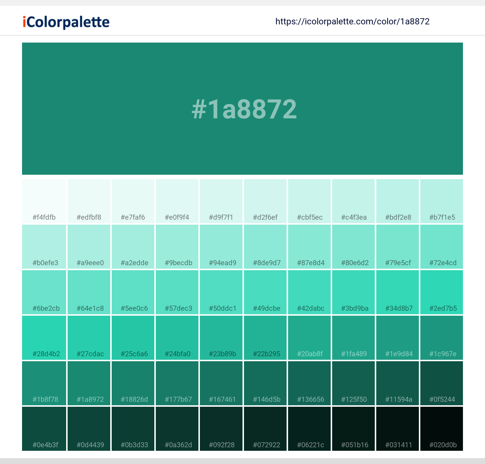 Pantone 17 5734 Tpg Viridis Color Hex Color Code 1a8872 Information Hsl Rgb Pantone