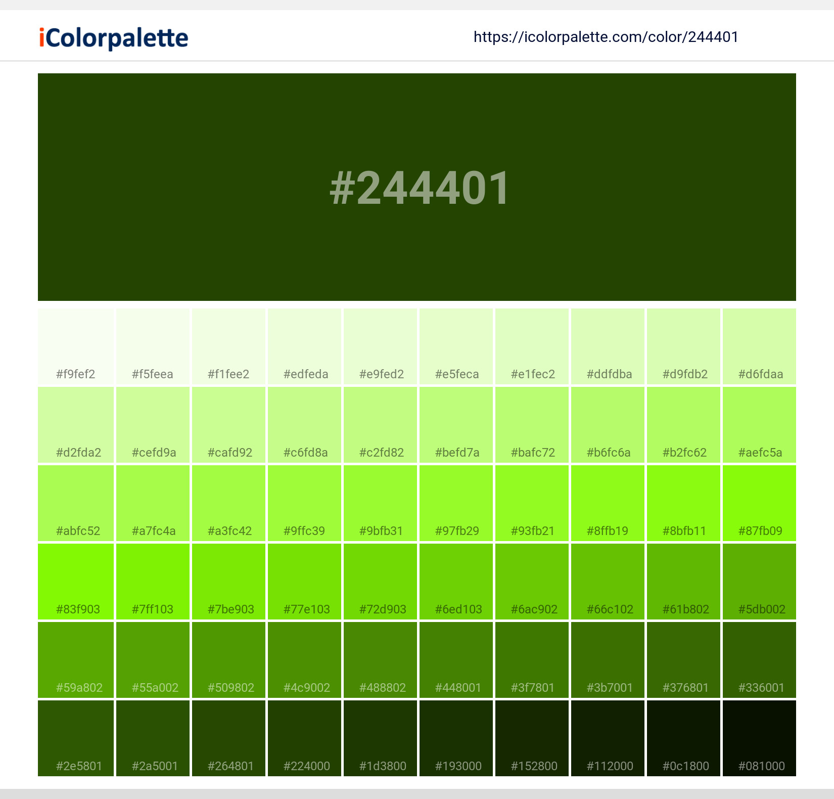 Garden Shadow (similar) Color | 244401 information | Hsl | Rgb | Pantone