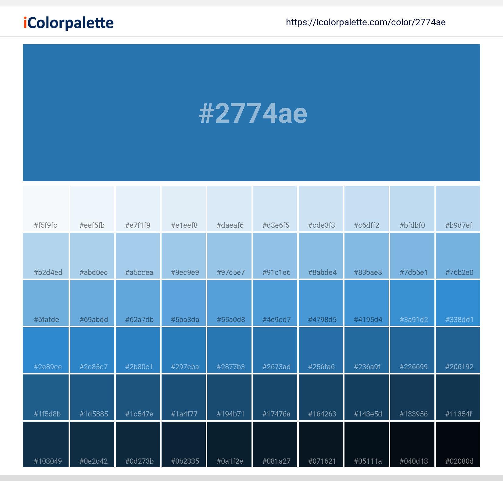 Hex Color #2774ae | Printing Match PANTONE 2383 C | Color conversion ...