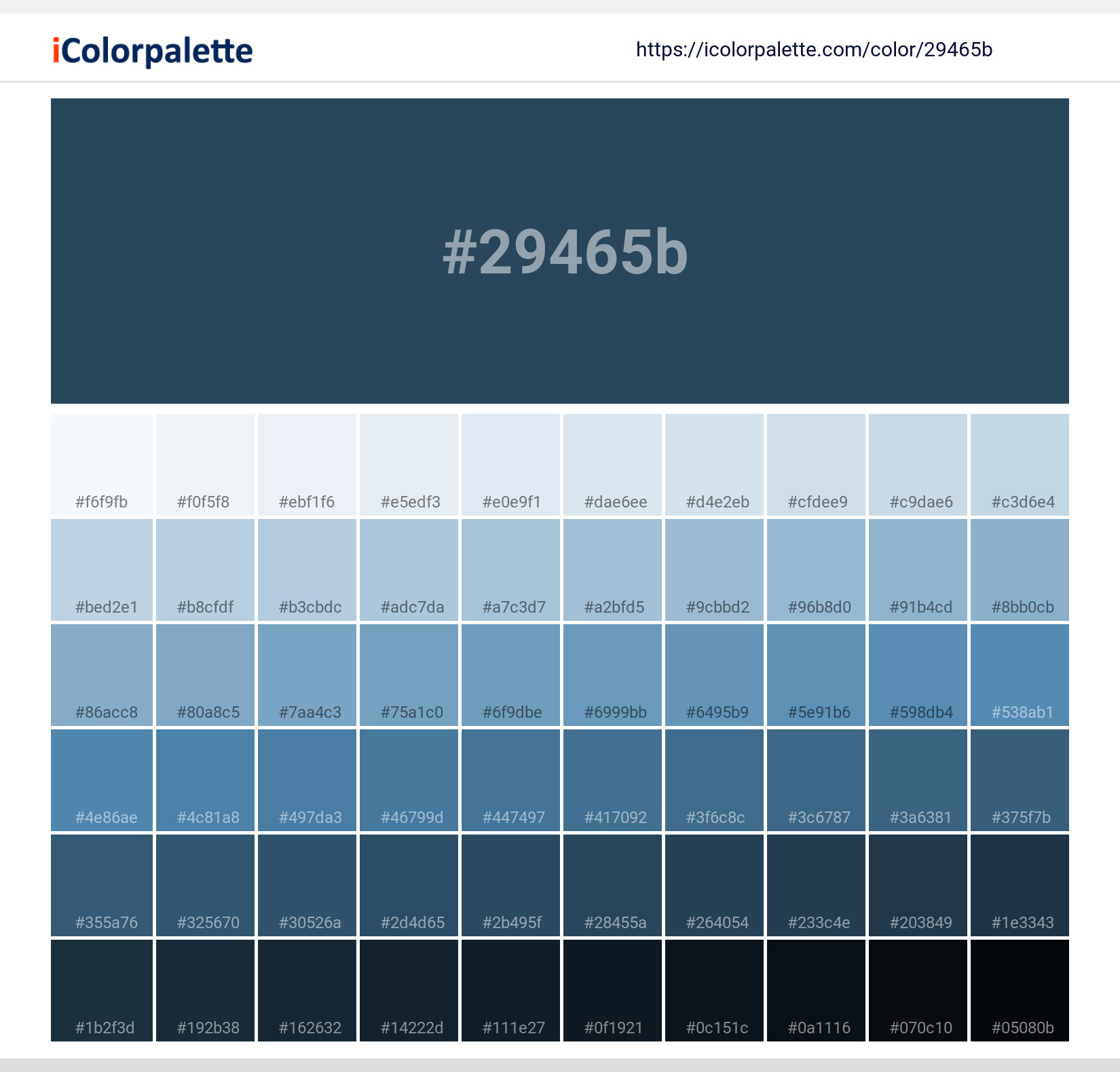 Hex Color Code 29465b Dark Grey Blue Color Information Hsl Rgb 