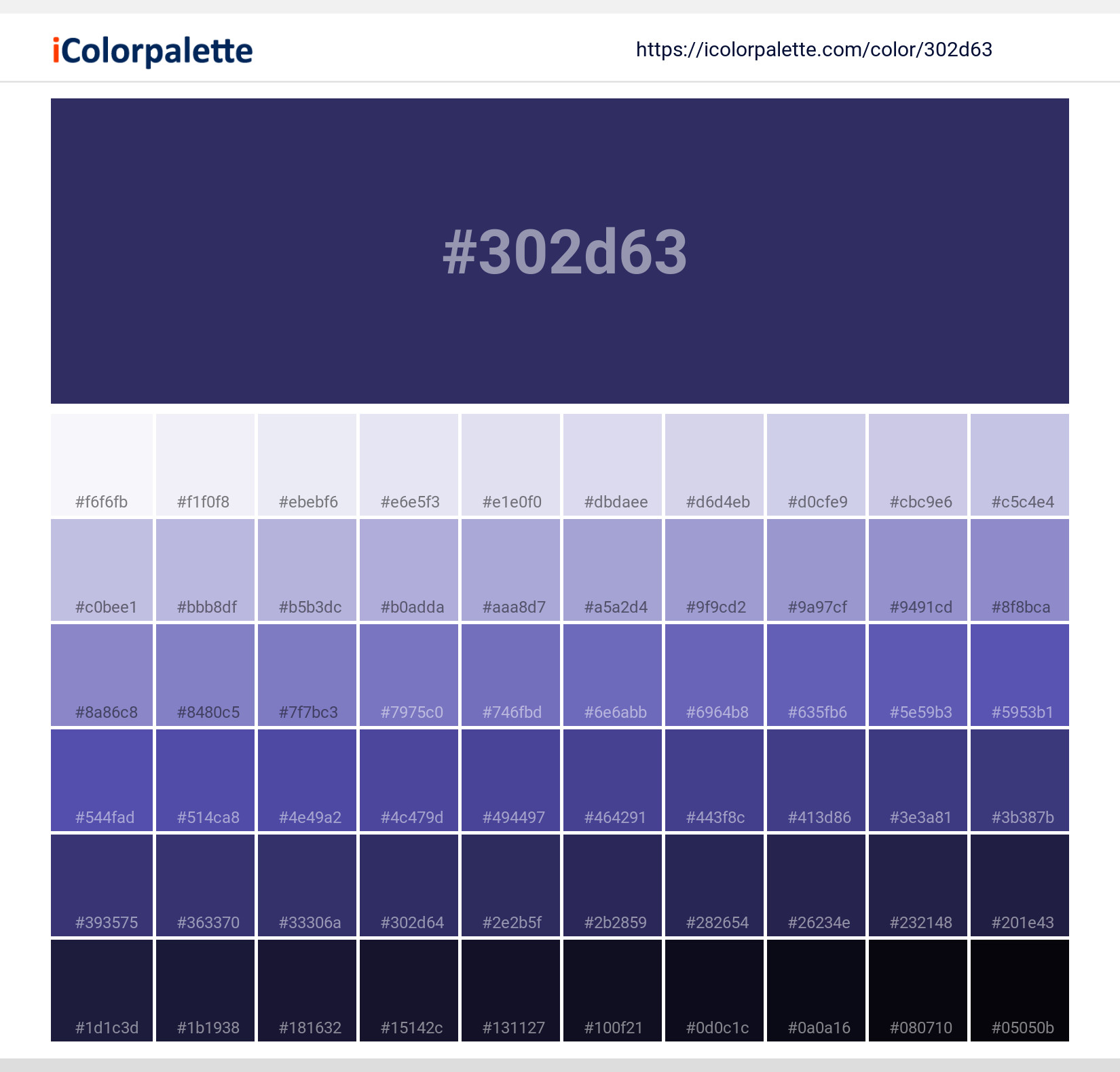 Pantone 274 Cp Color | Hex color Code #302d63 information | Hsl | Rgb ...