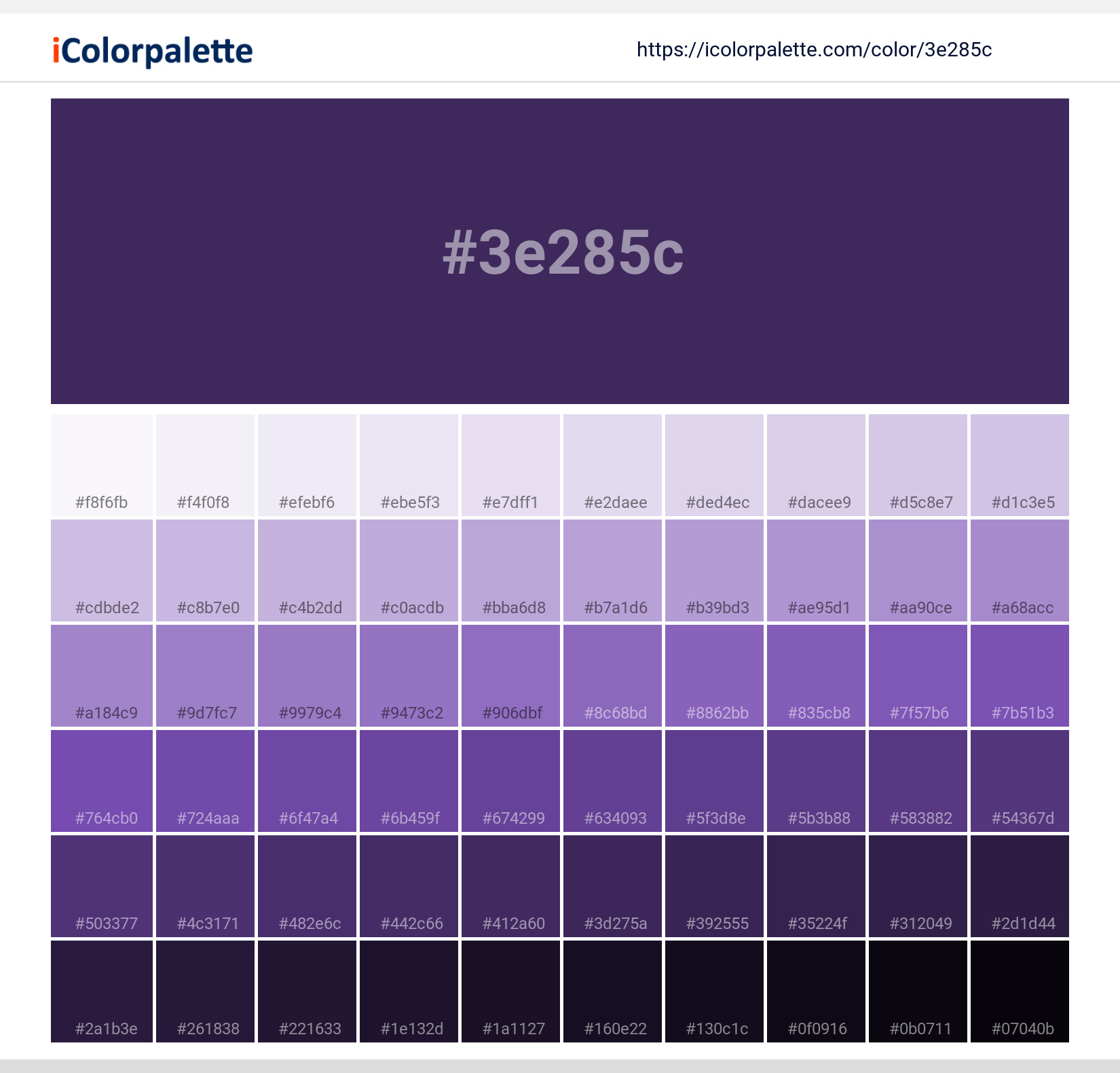Violet Indigo Color | 3e285c information | Hsl | Rgb | Pantone