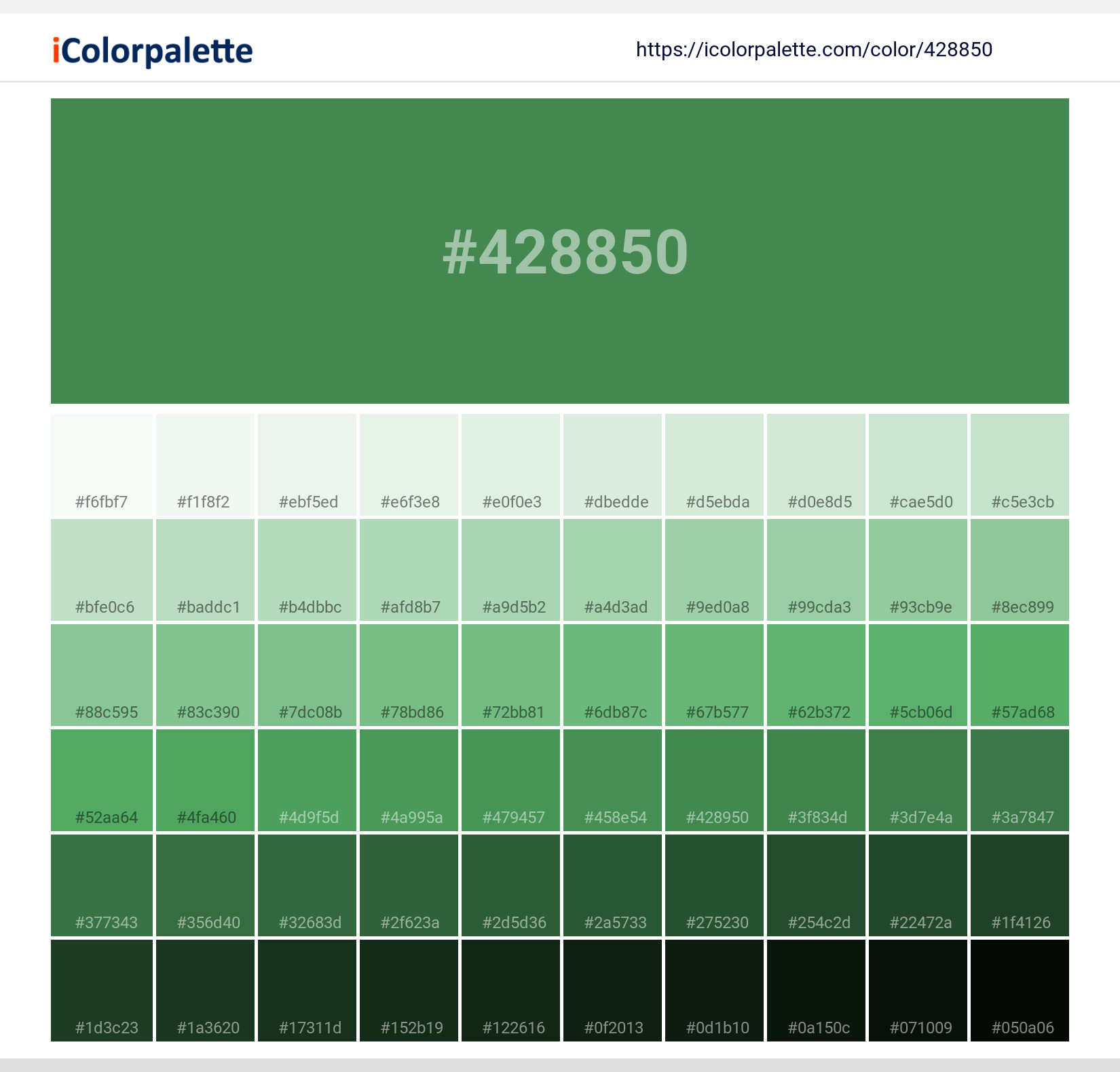 Imperial Green (similar) Color | 428850 information | Hsl | Rgb | Pantone