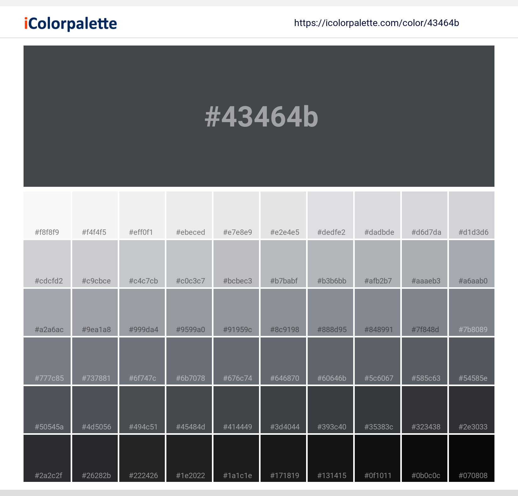 Steel Grey Information Hsl Rgb Pantone
