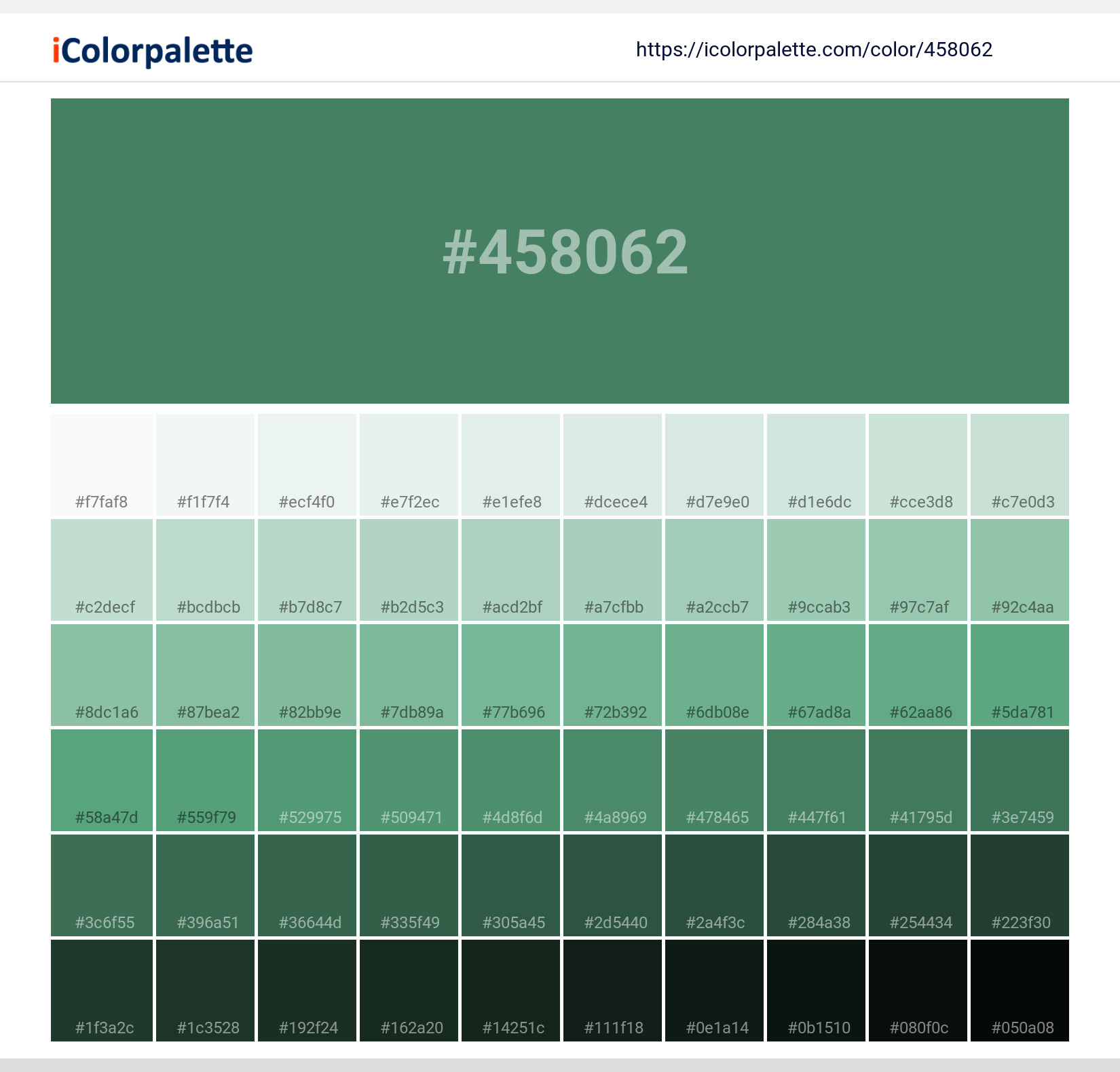 Leisure Green (similar) Color | 458062 information | Hsl | Rgb | Pantone
