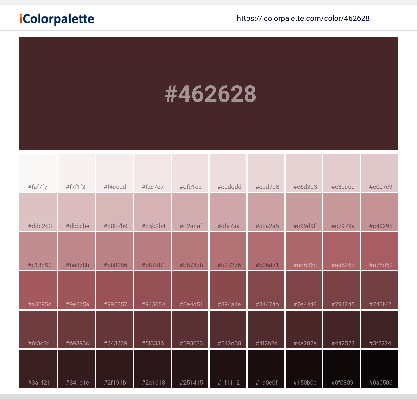 Rookwood Dark Red (similar) Color | 462628 information | Hsl | Rgb ...