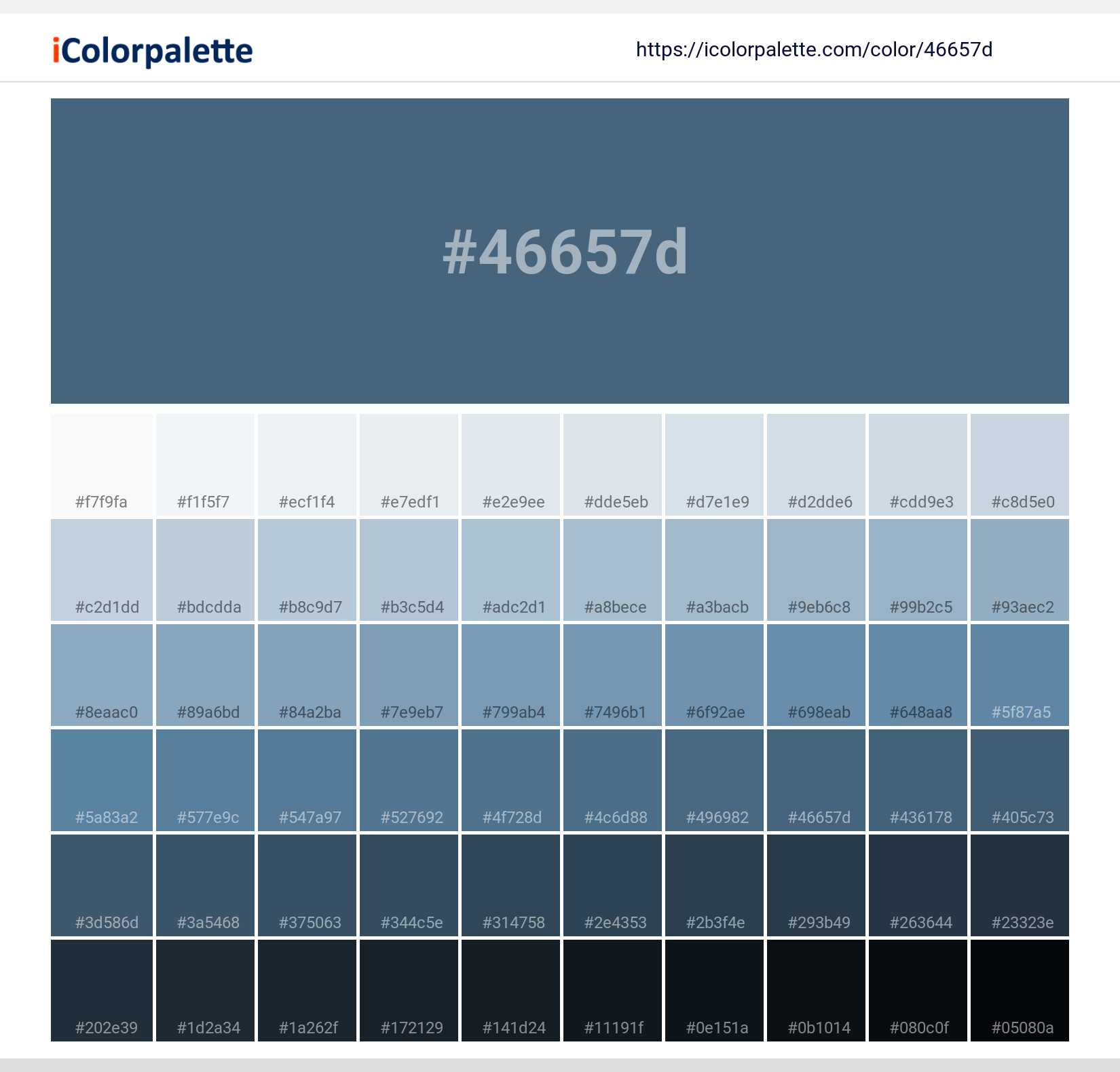 Hex Color #46657d | Printing Match PANTONE 18-4023 TPG | Color ...