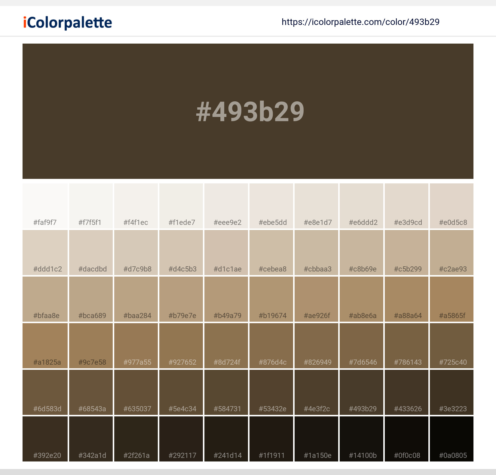 Harpy Brown ( similar ) Color | 493b29 information | Hsl | Rgb | Pantone