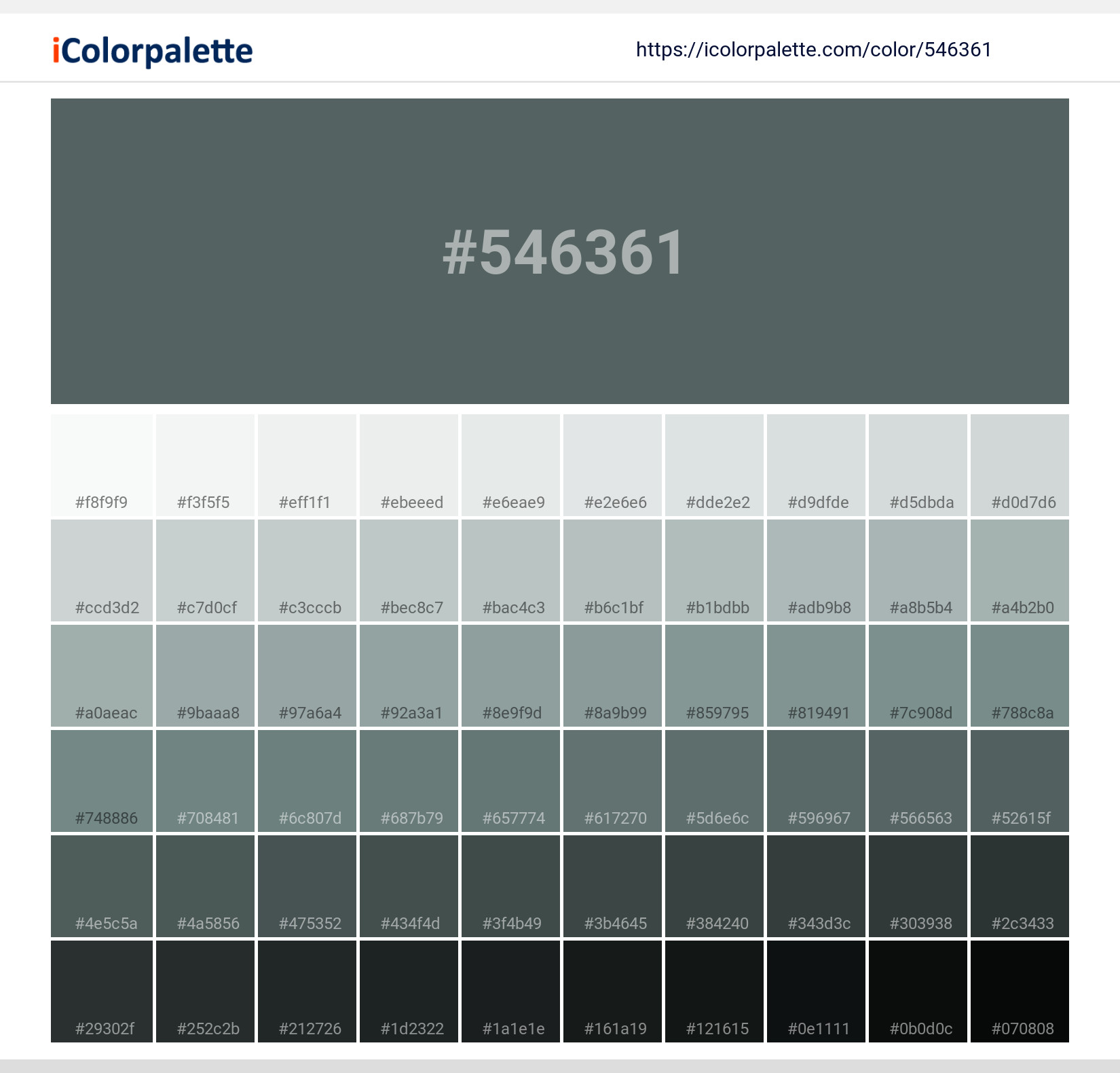 Calcite Grey Green (similar) Color | 546361 information | Hsl | Rgb ...