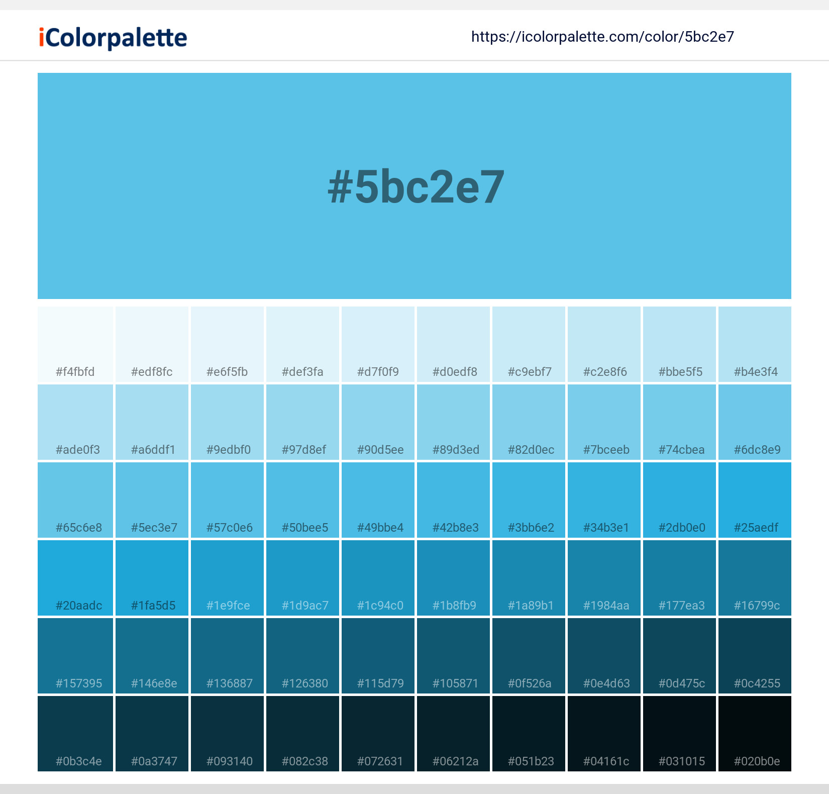 Hex Color #5bc2e7 information | Hsl | Rgb | Pantone