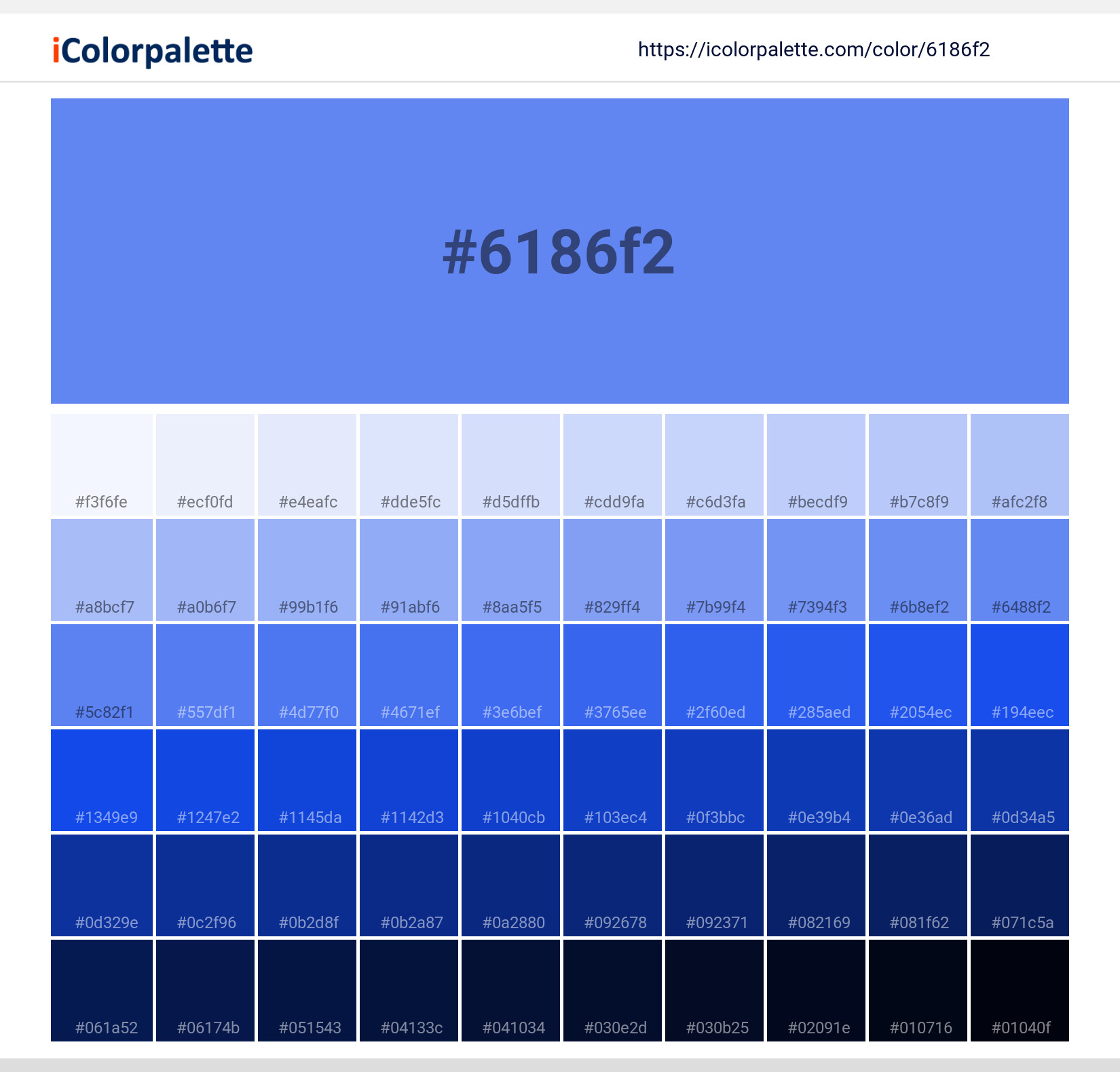 Pan Purple (similar) Color | 6186f2 | Color conversion CMYK | Hsl | Rgb ...