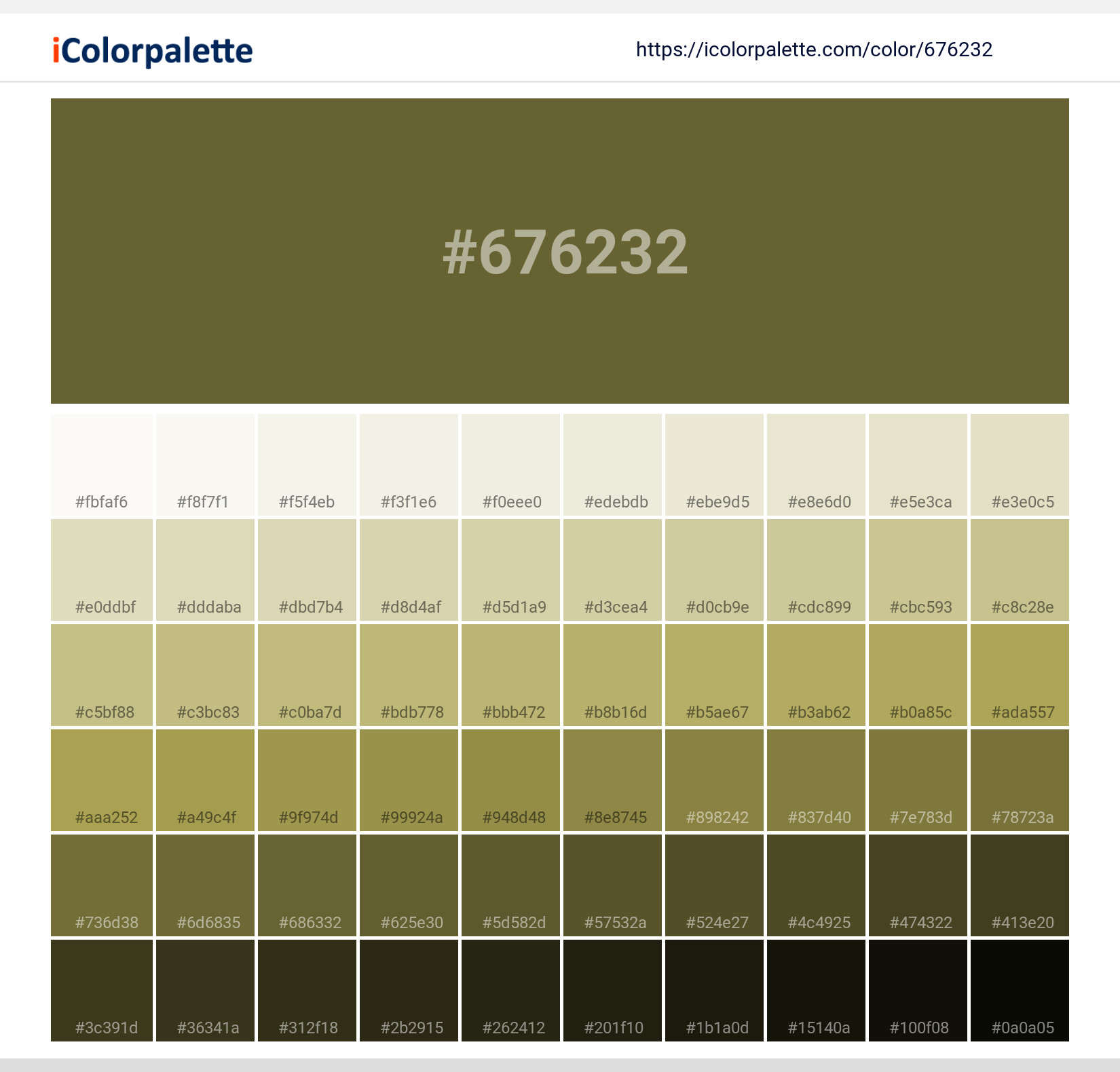 Pantone 18-0430 Tcx Avocado Color | Hex color Code #676232 information ...