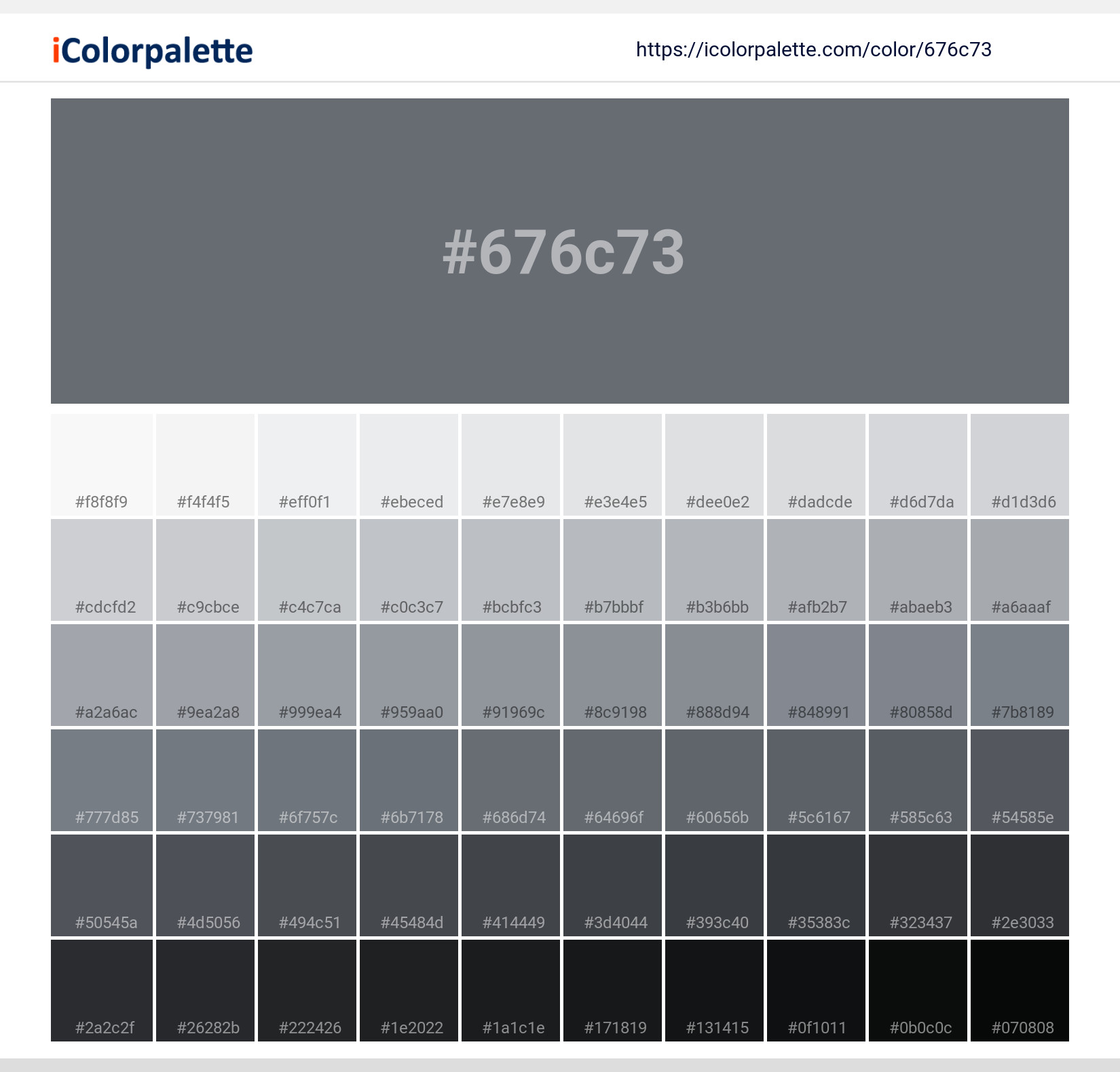 Hex Color #676c73 | Printing Match PANTONE 432 U | Color conversion ...
