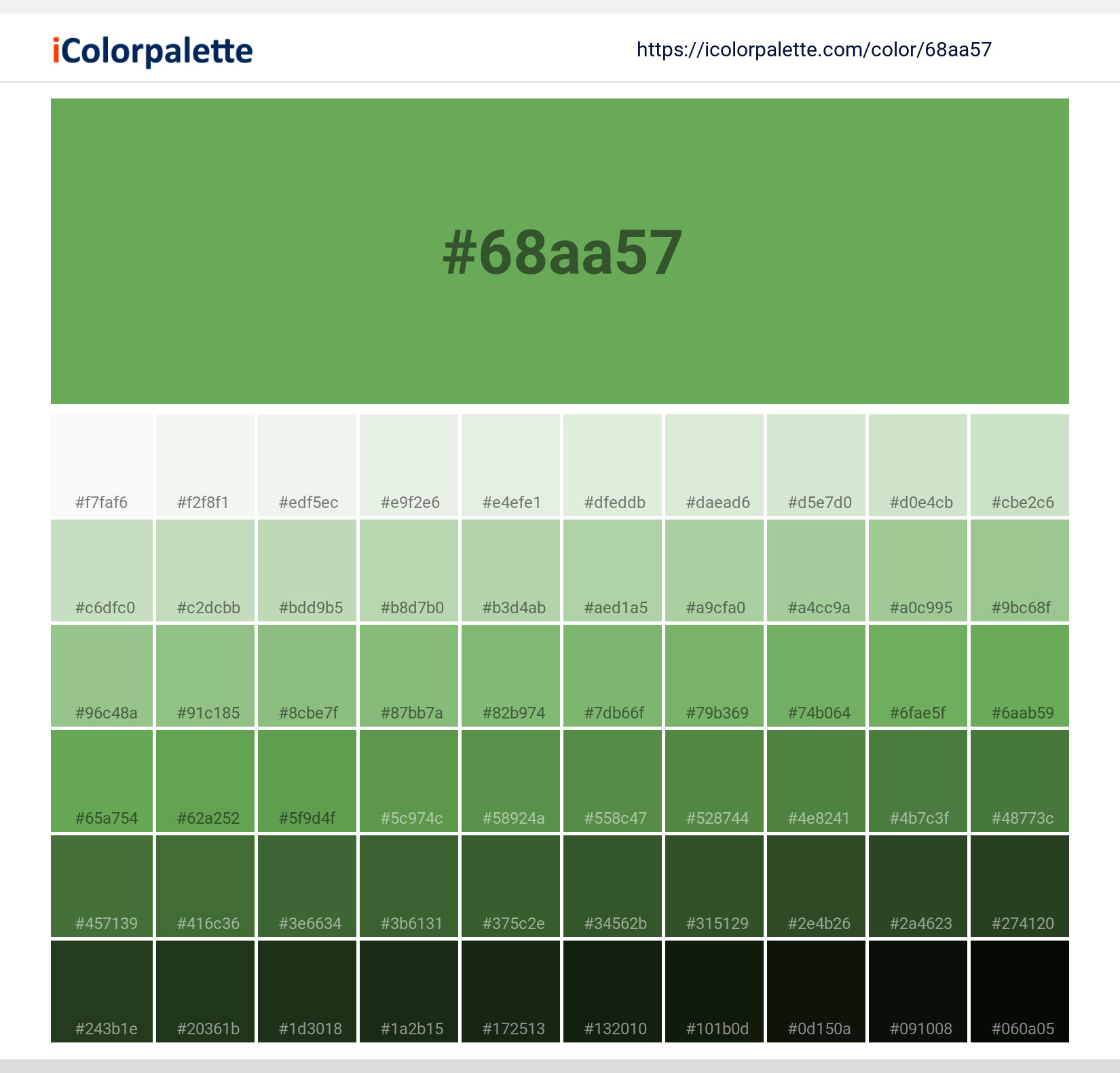Techno Green (similar) Color | 68aa57 | Color conversion CMYK | Hsl ...