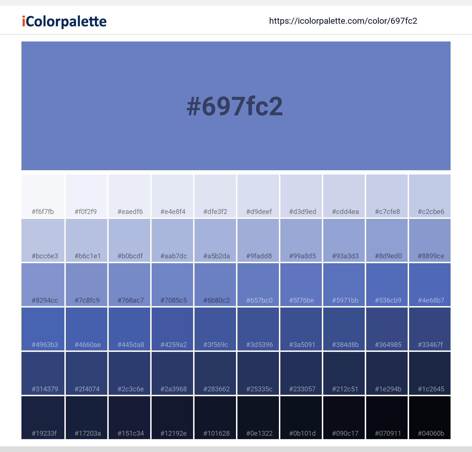 Pantone 17-3934 Tpx Persian Jewel Color | Hex color Code #697fc2 ...