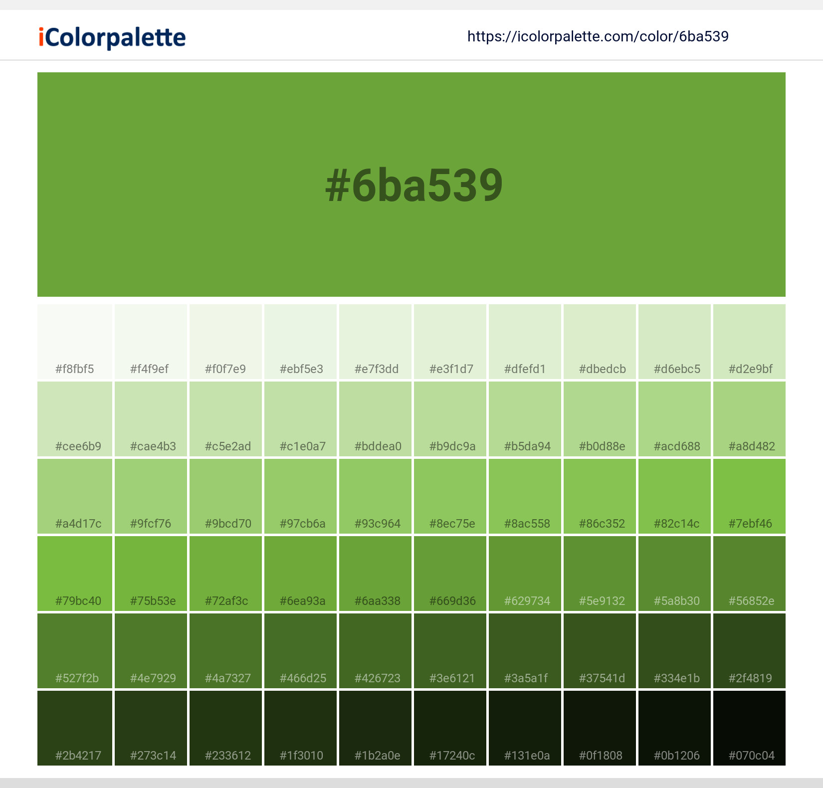 Hex Color #6ba539 | Printing Match PANTONE 7737 C | Color conversion ...