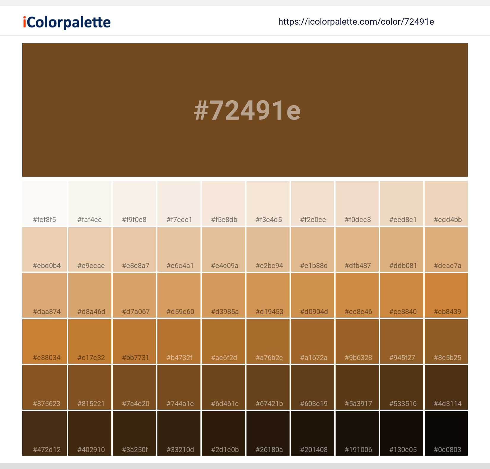 Vintage Wood Color | 72491e information | Hsl | Rgb | Pantone