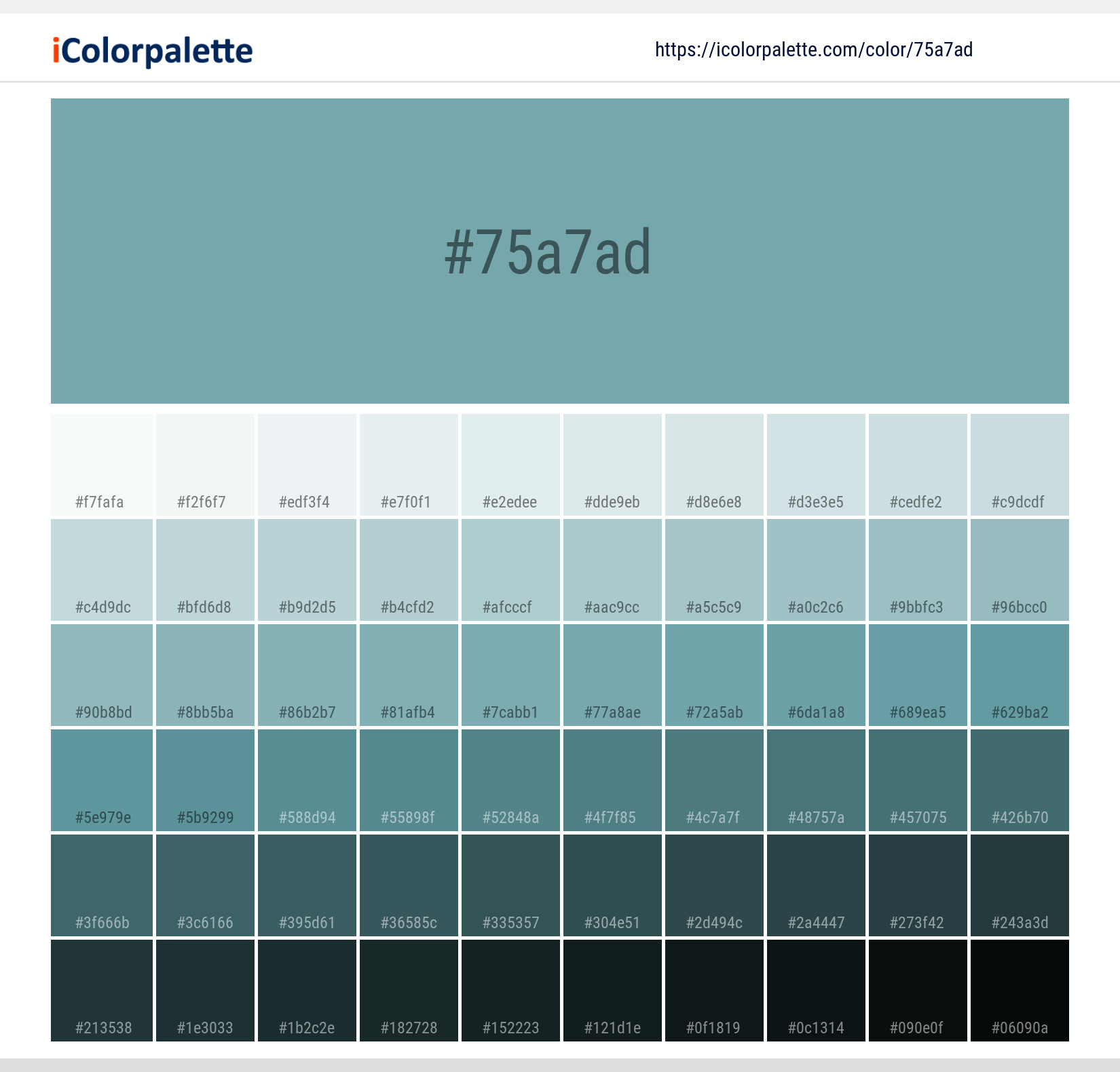 Water Cooler Color | 75a7ad information | Hsl | Rgb | Pantone