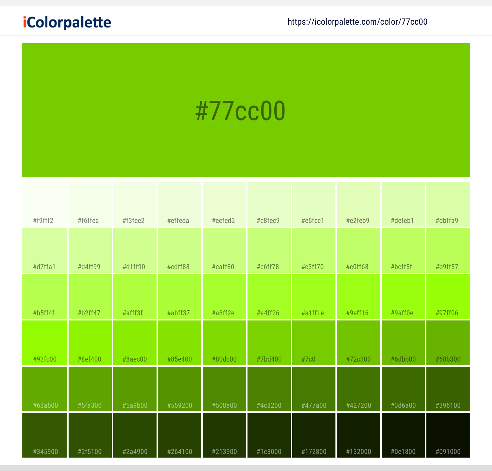 Delicious Dill Color | 77cc00 information | Hsl | Rgb | Pantone