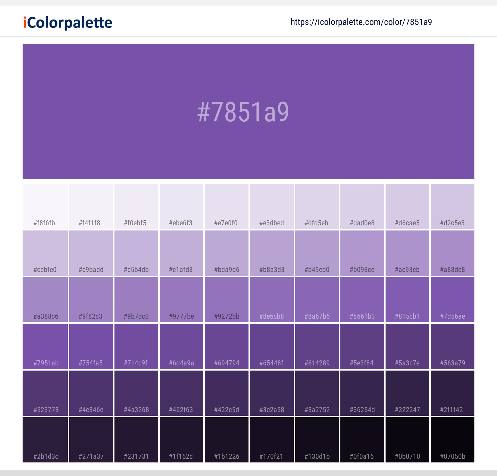 Royal Lavender Color | 7851a9 information | Hsl | Rgb | Pantone