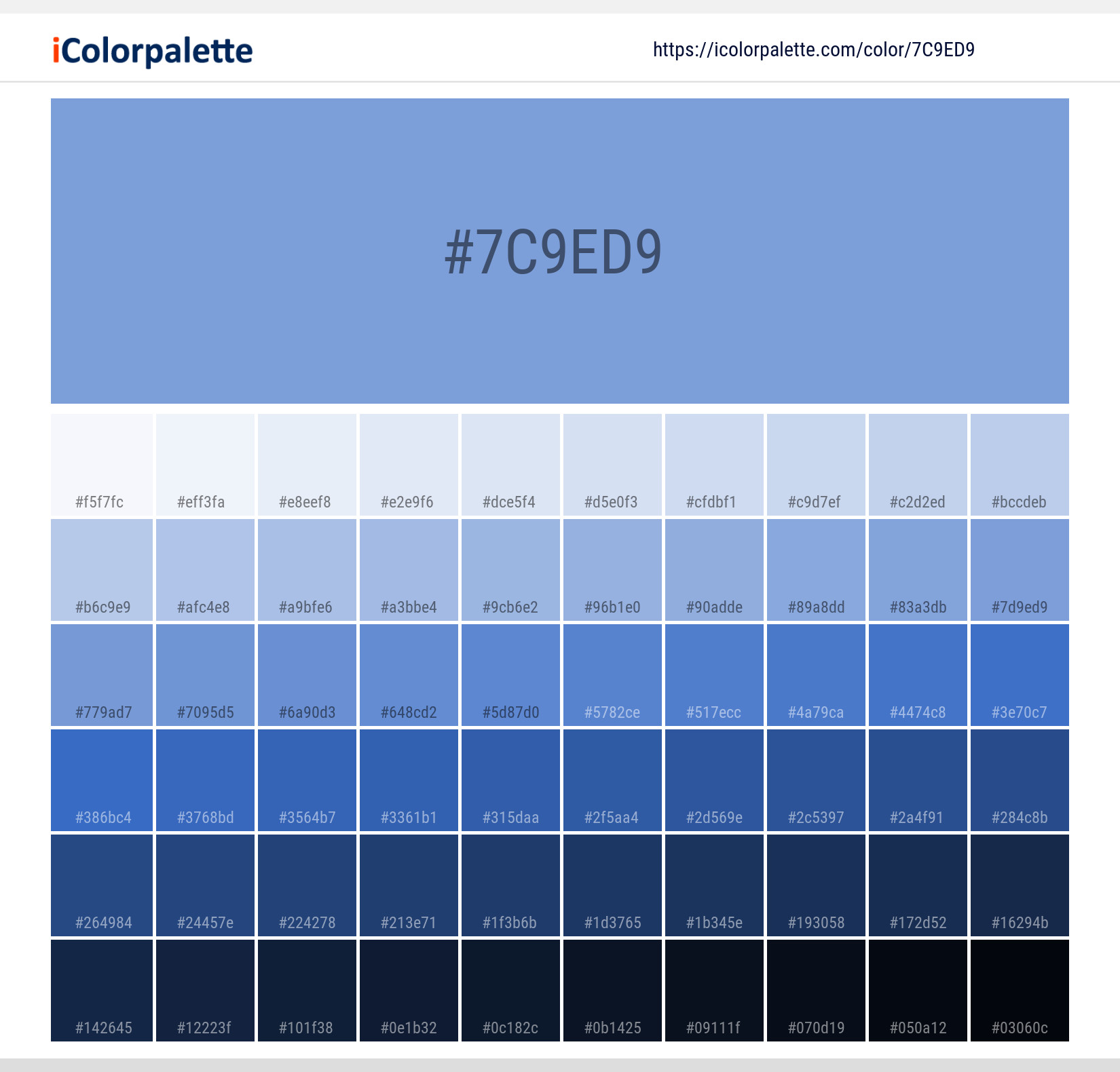 Hex Color #7c9ed9 | Printing Match PANTONE 15-3930 TPX | Color ...