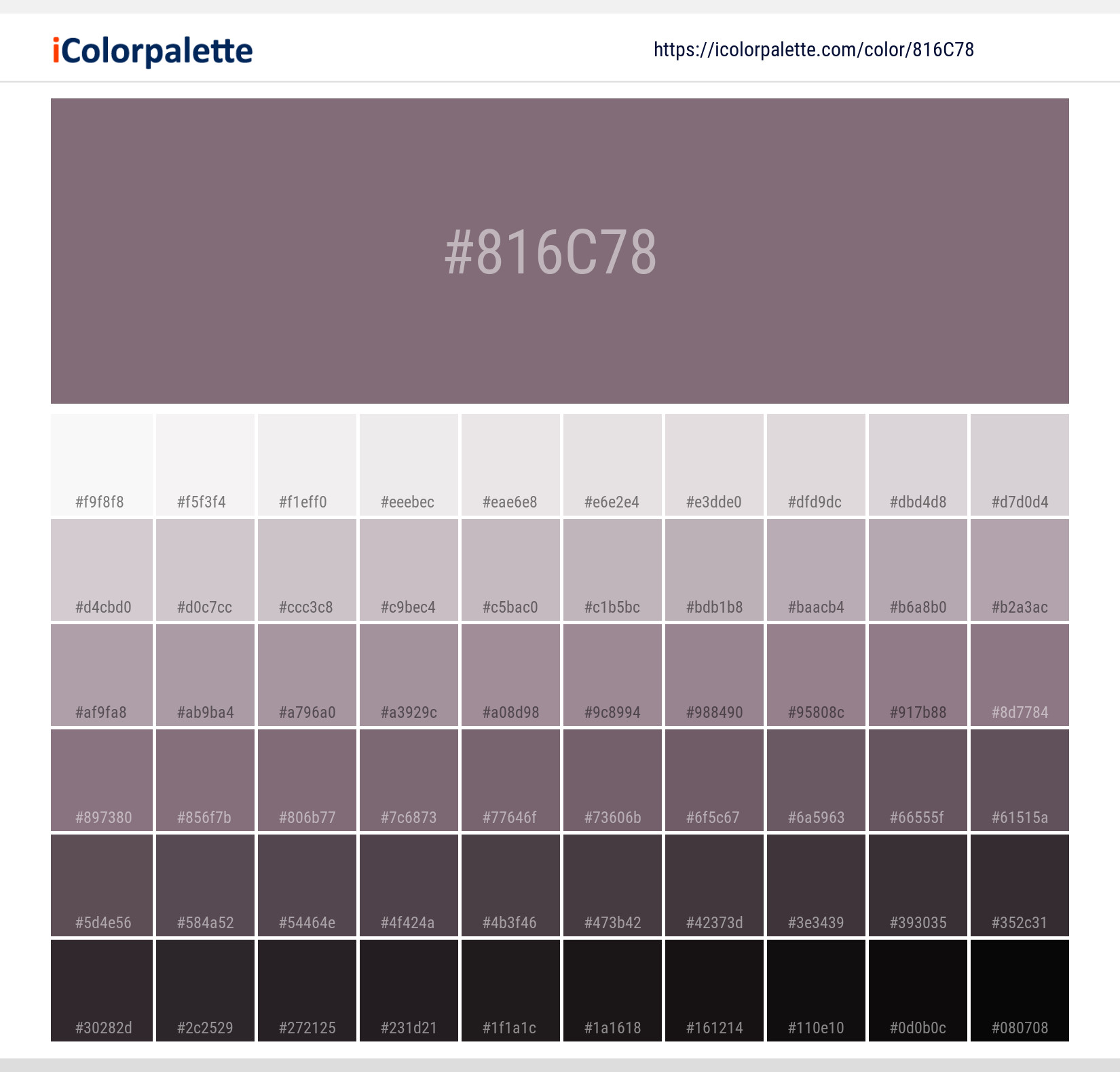 Hex Color #816c78 | Printing Match PANTONE 5195 U | Color conversion ...