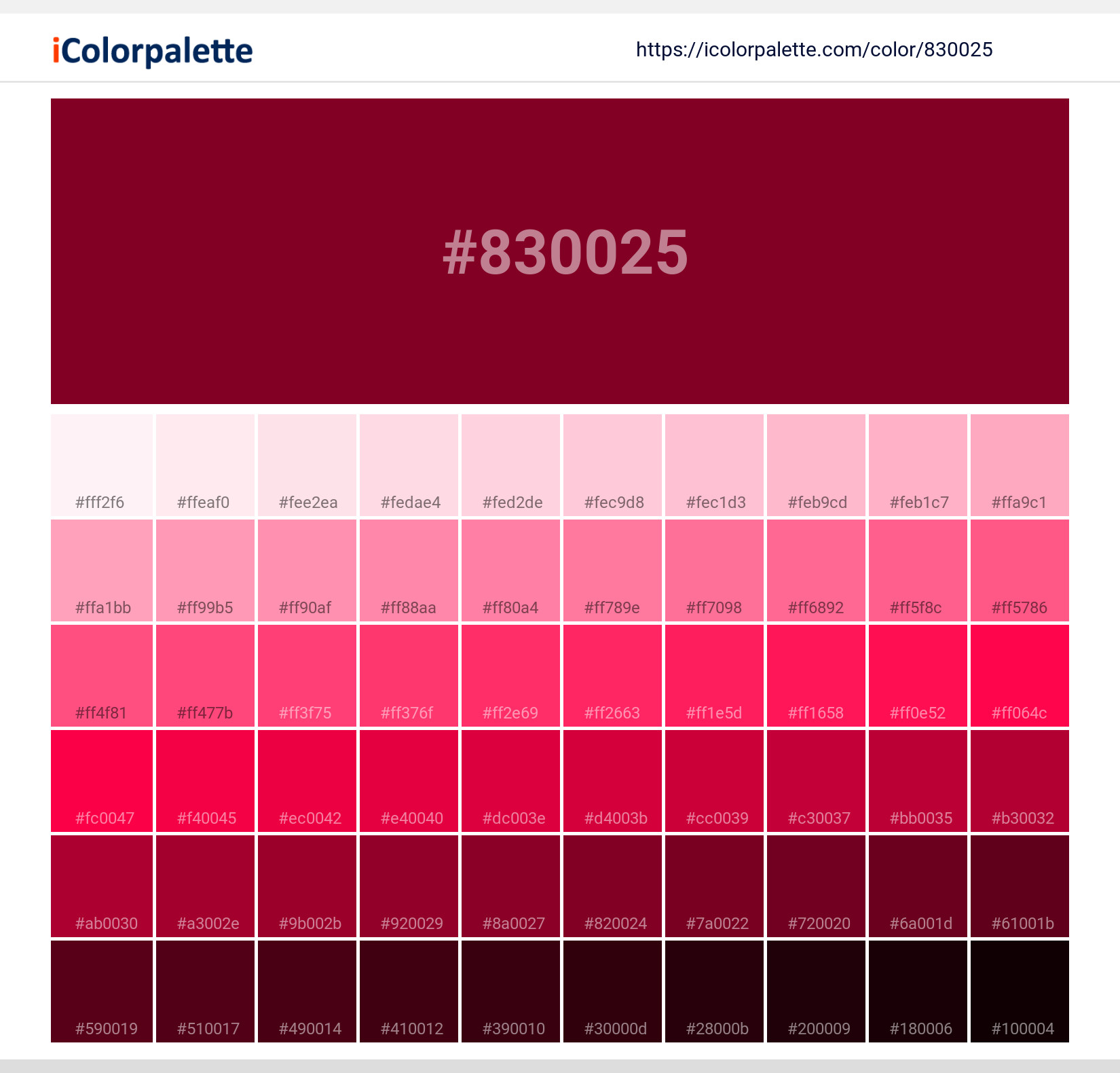 Oxblood ( similar ) Color | 830025 information | Hsl | Rgb | Pantone
