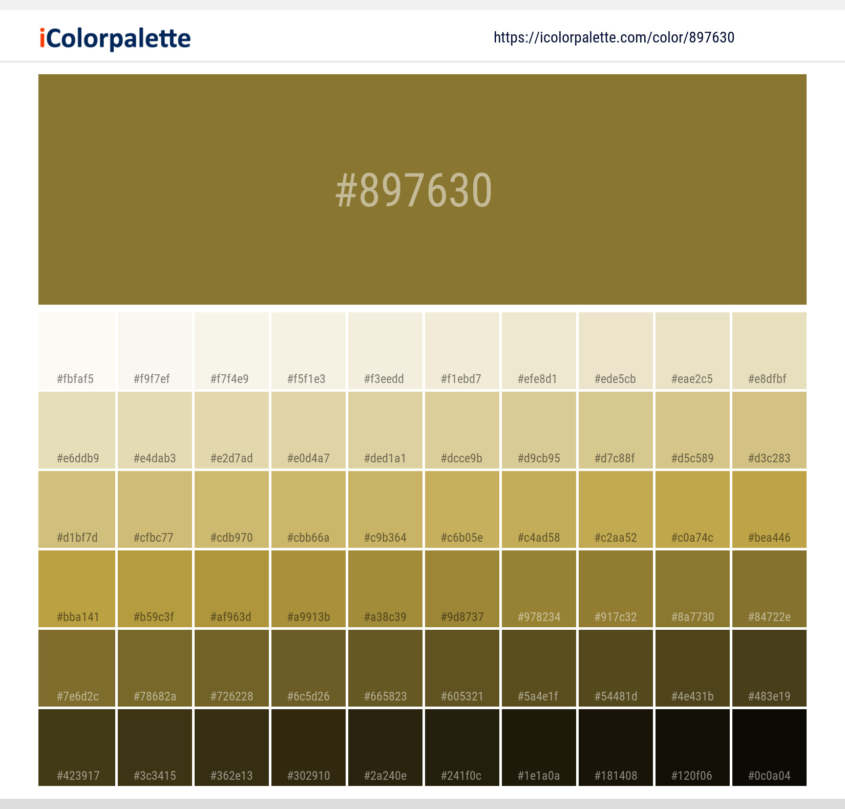 Hex Color #897630 | Printing Match PANTONE 7755 C | Color conversion ...