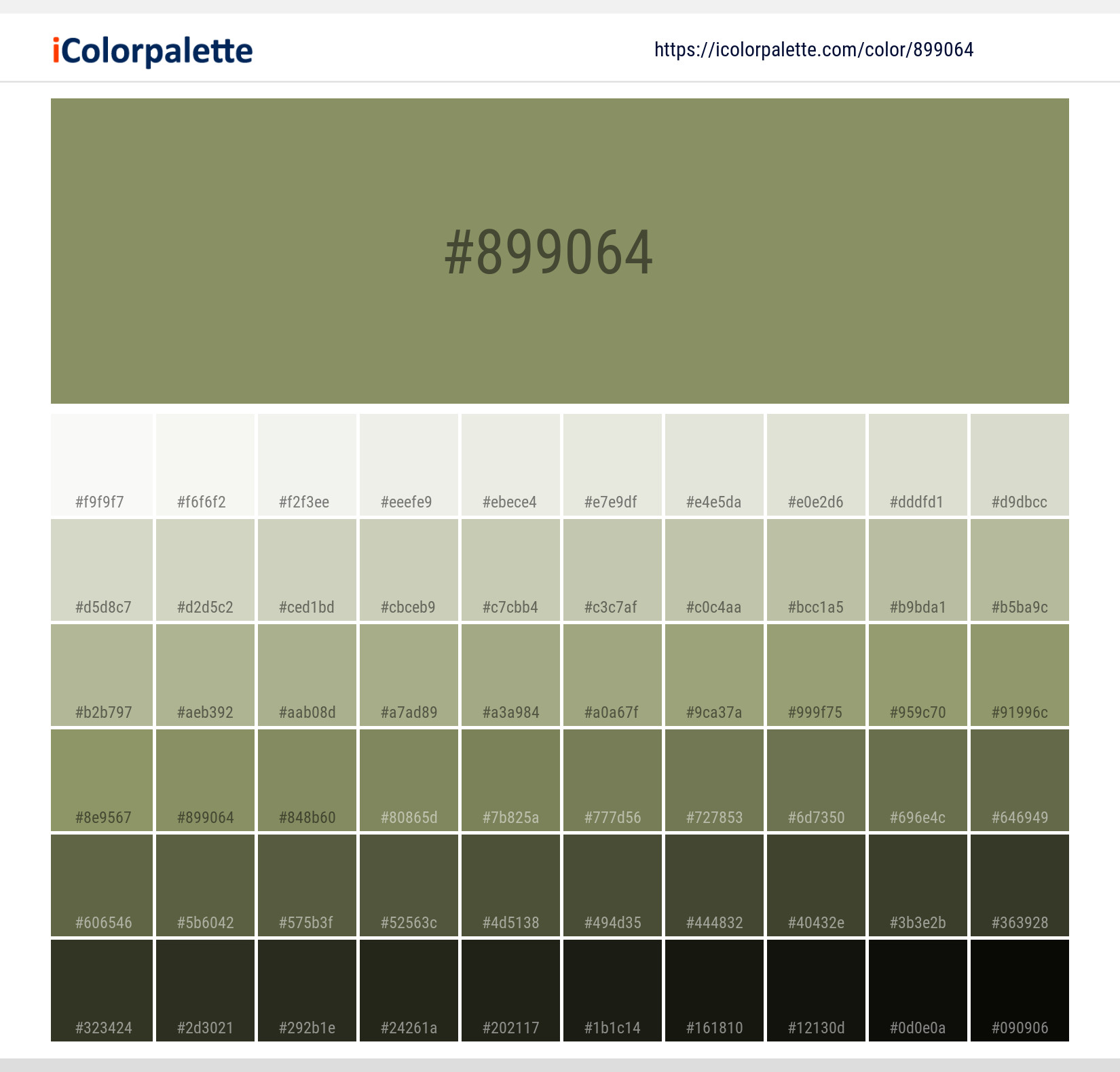 Hex Color #899064 | Printing Match PANTONE 5773 C | Color conversion ...