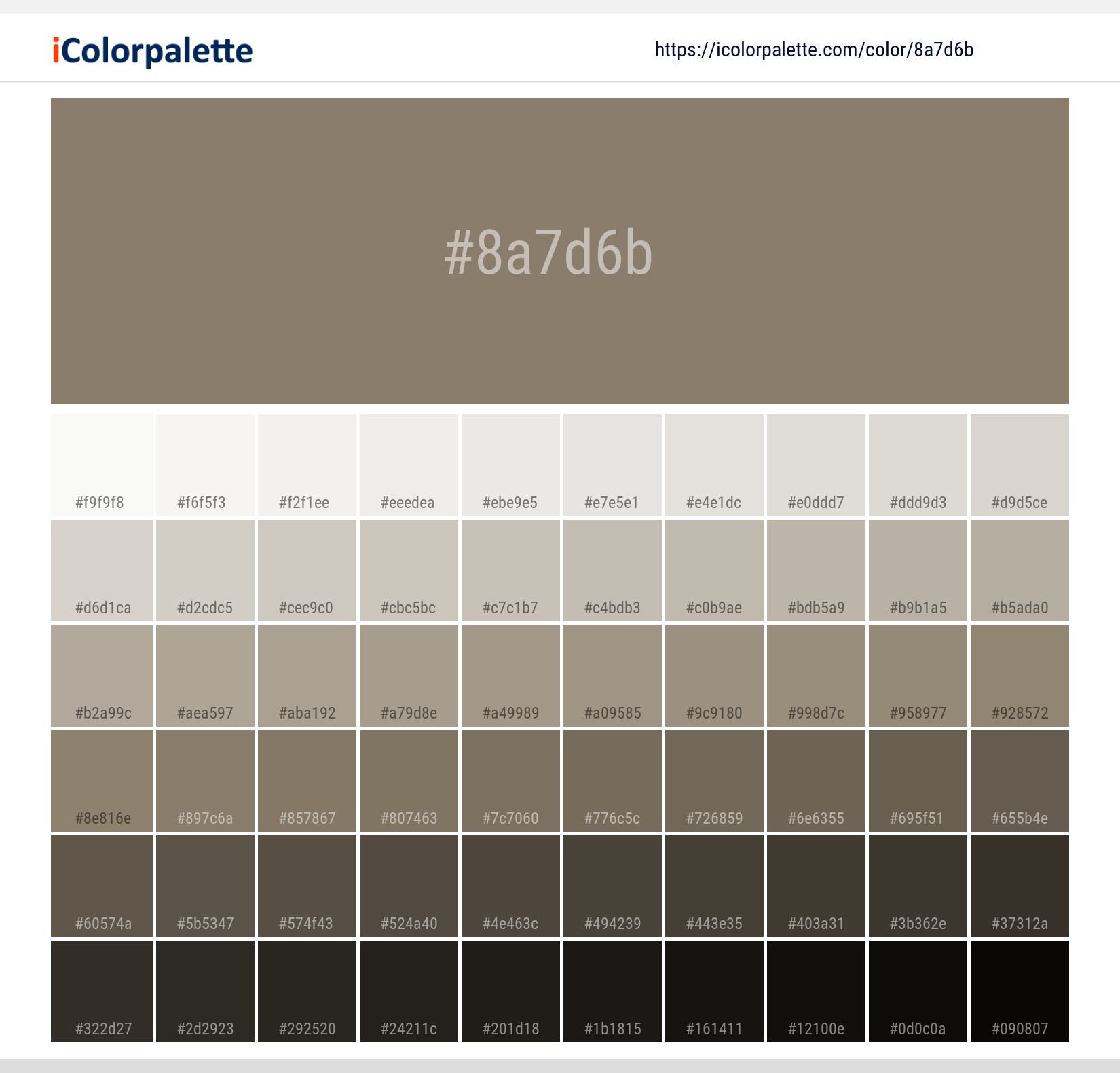 Pantone 17-1310 Tpx Timber Wolf Color | Hex color Code #8A7D6B ...