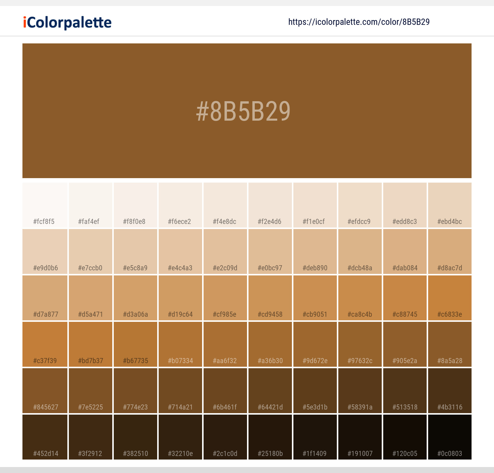 Pantone 464 C Color | Hex color Code #8B5B29 information | Hsl | Rgb ...